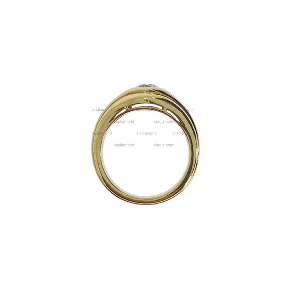 18K Solid Gold Moissanite Bombe Style Ring Diamond Dome Ring Antique ...