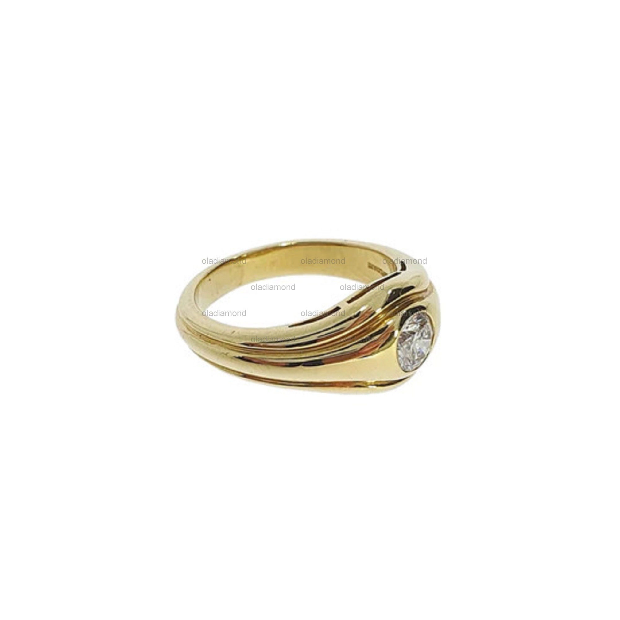 18K Solid Gold Moissanite Bombe Style Ring Diamond Dome Ring Antique ...