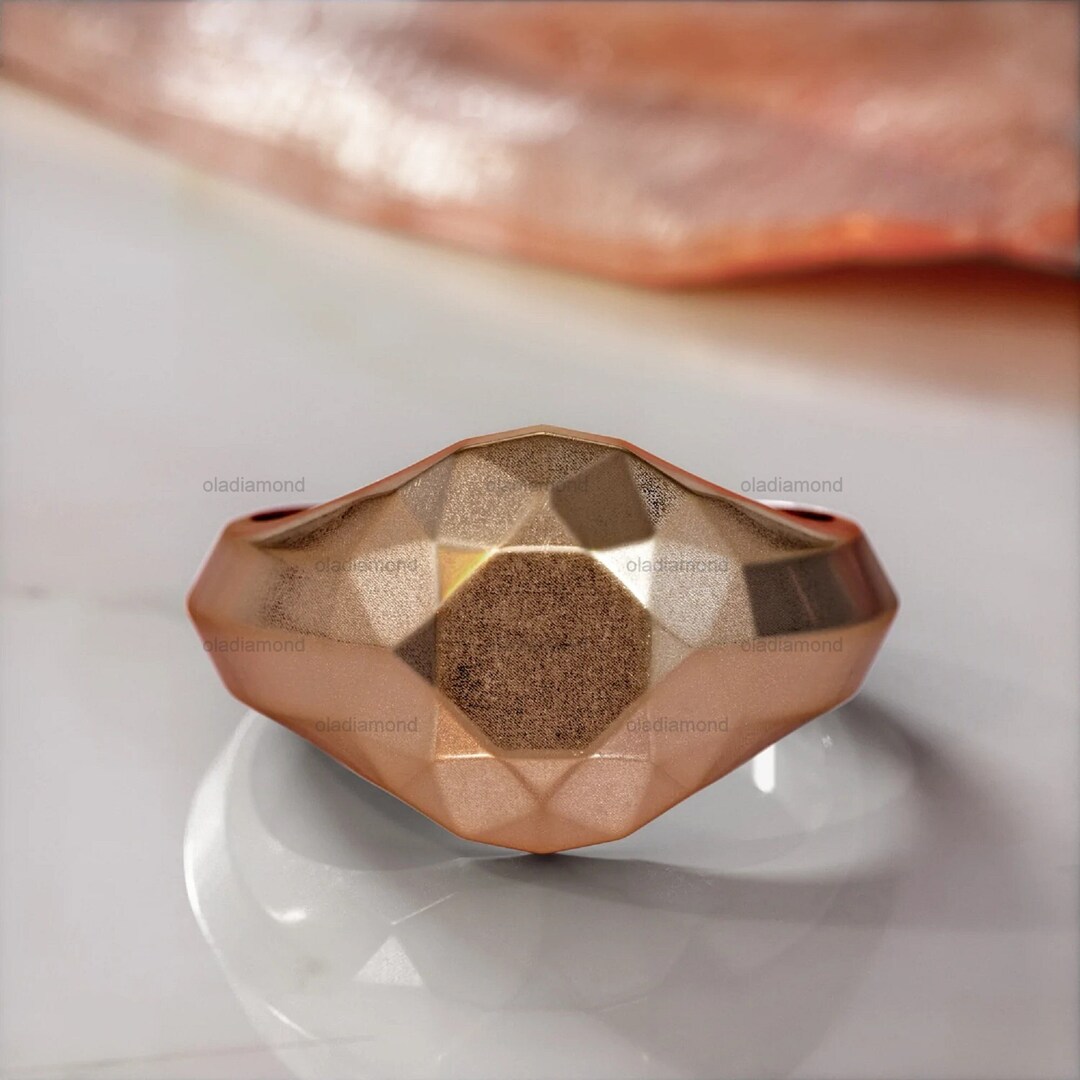 Personalized 18k Gold Oval Signet Ring for Women & Men Oval Signet ...