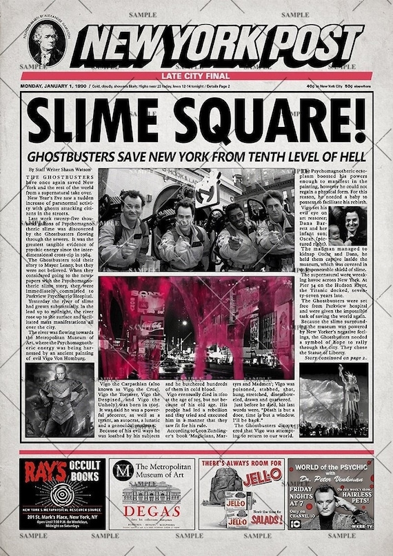 Ghostbusters 2 Movie Newspaper Poster Print - Etsy