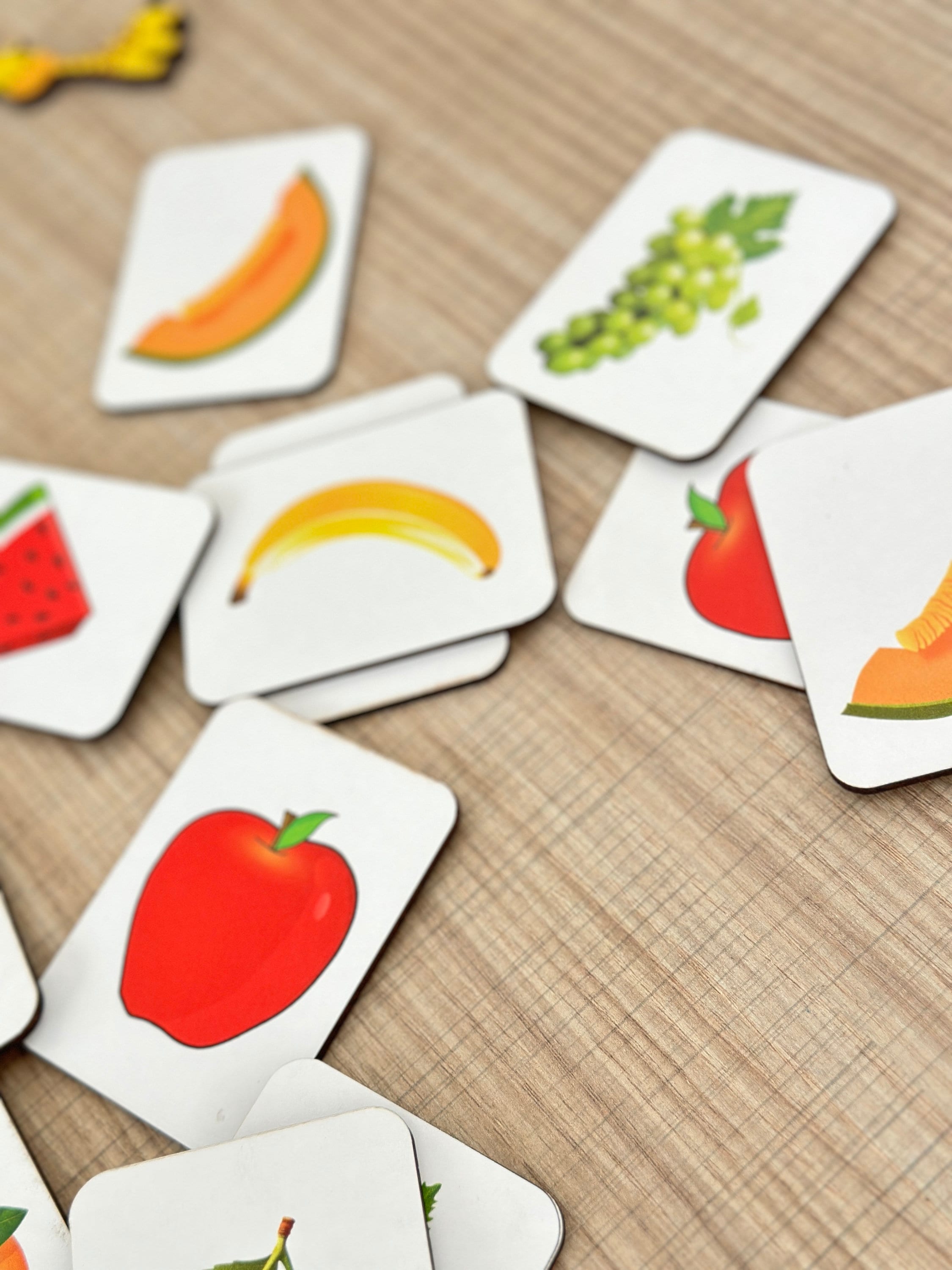 Fruits 20 Matching Montessori Cards-montessori Wooden Fruit Memory Game ...