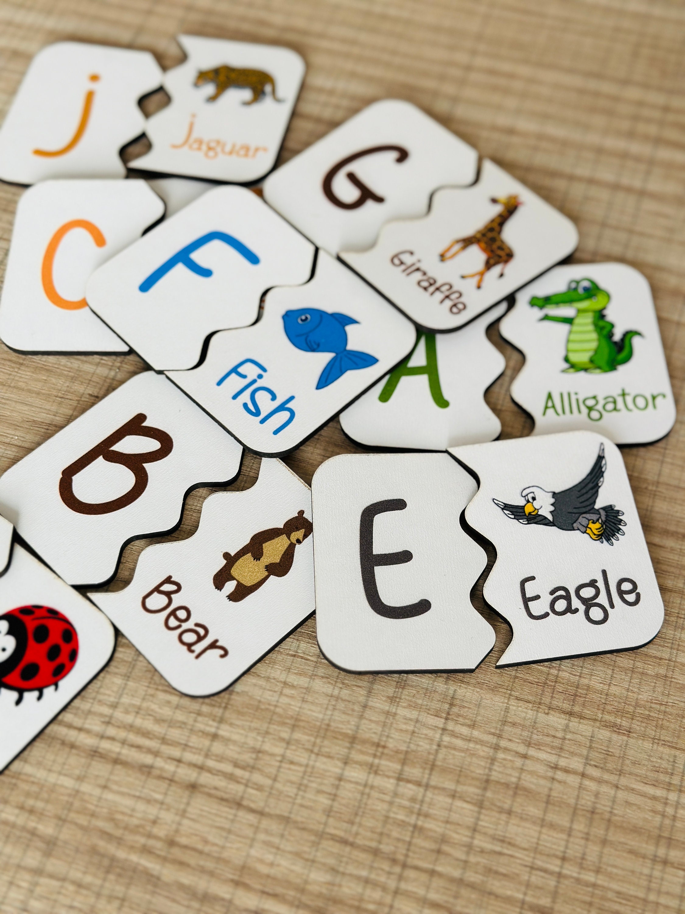 Letter Animal Matching Cards-matching Game-montessori Matching Cards - Etsy