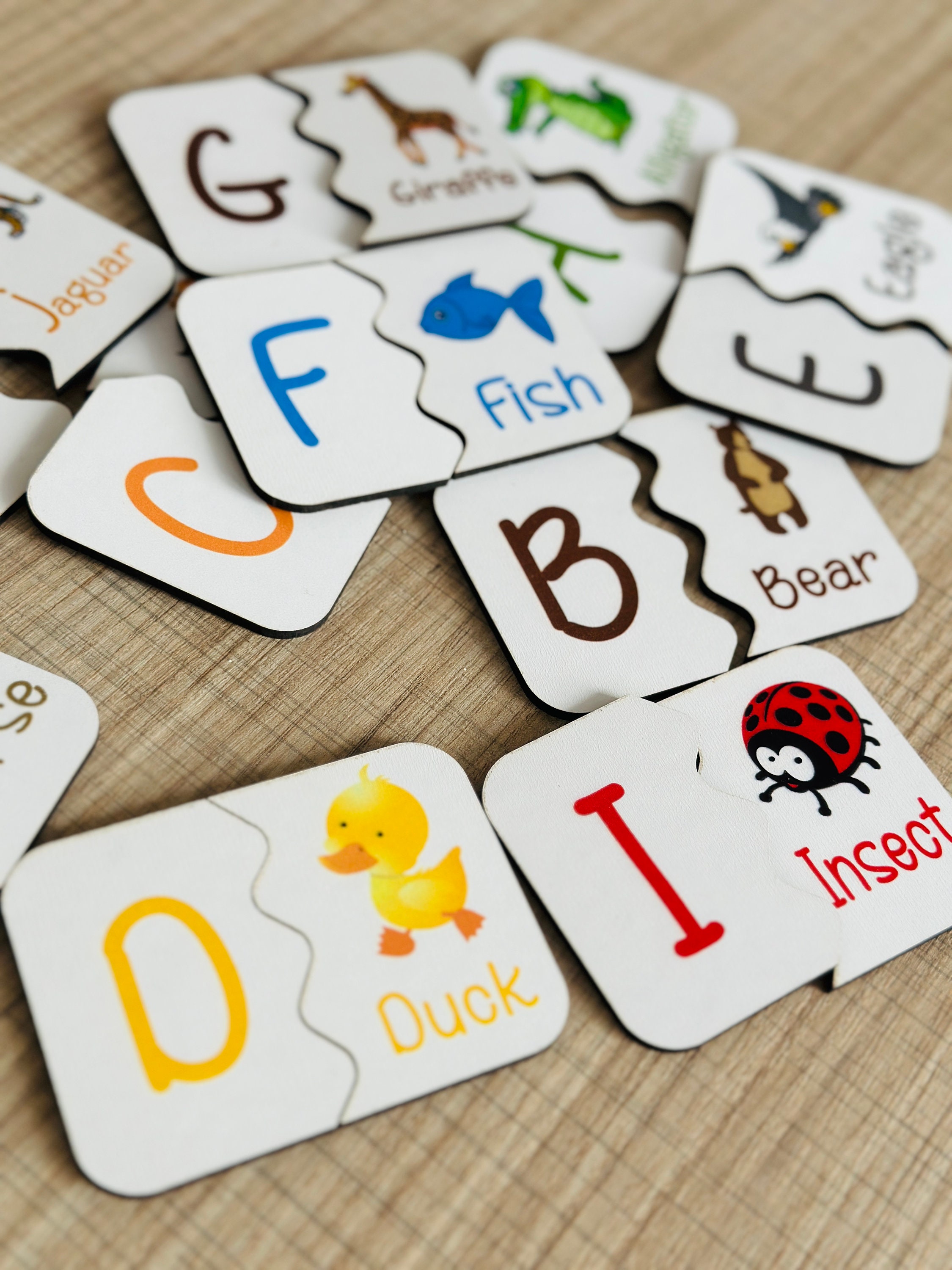 Letter Animal Matching Cards-matching Game-montessori Matching Cards - Etsy