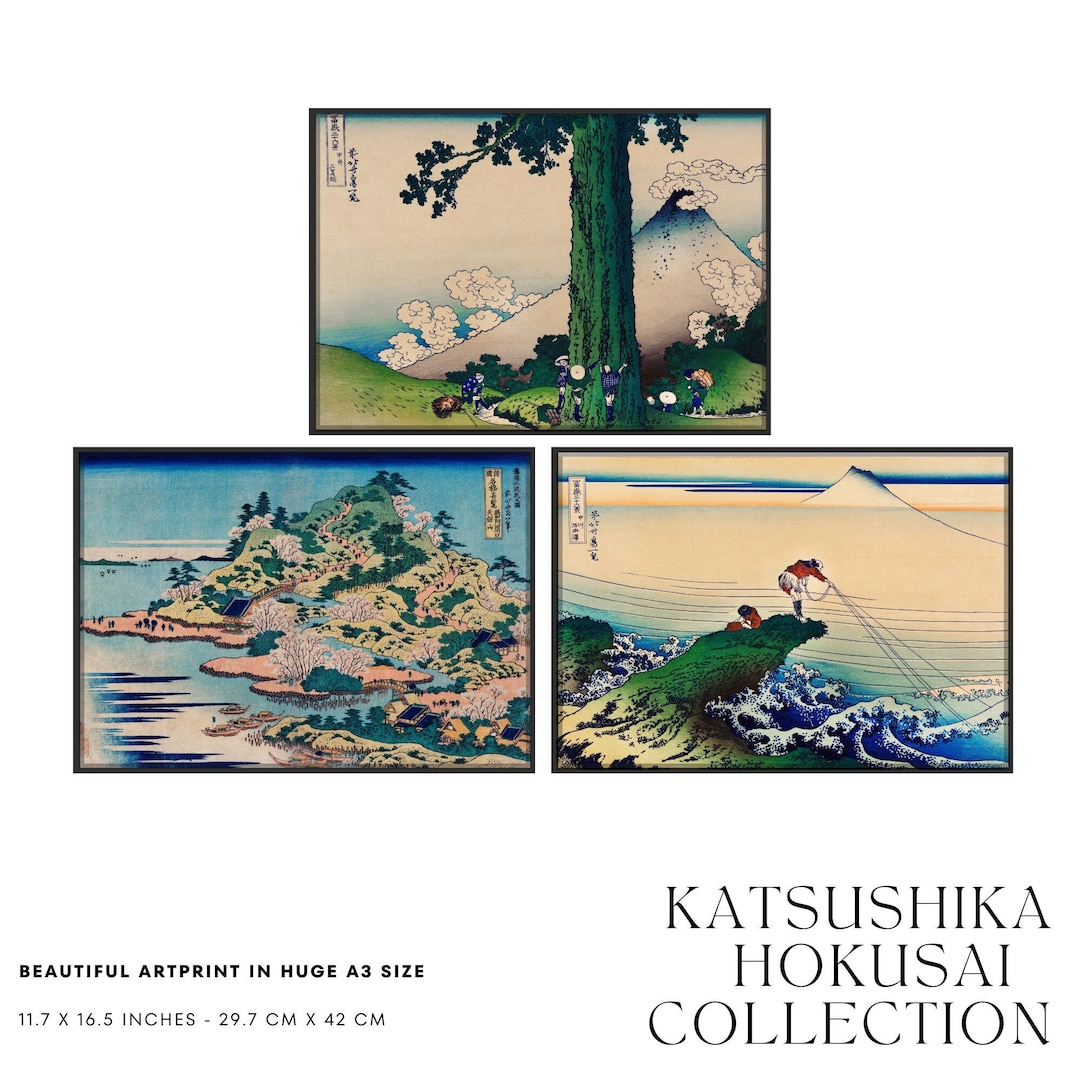 Katsushika Hokusai Art Print Set 1, Ukiyo-e Art Print, Vintage Japanese ...