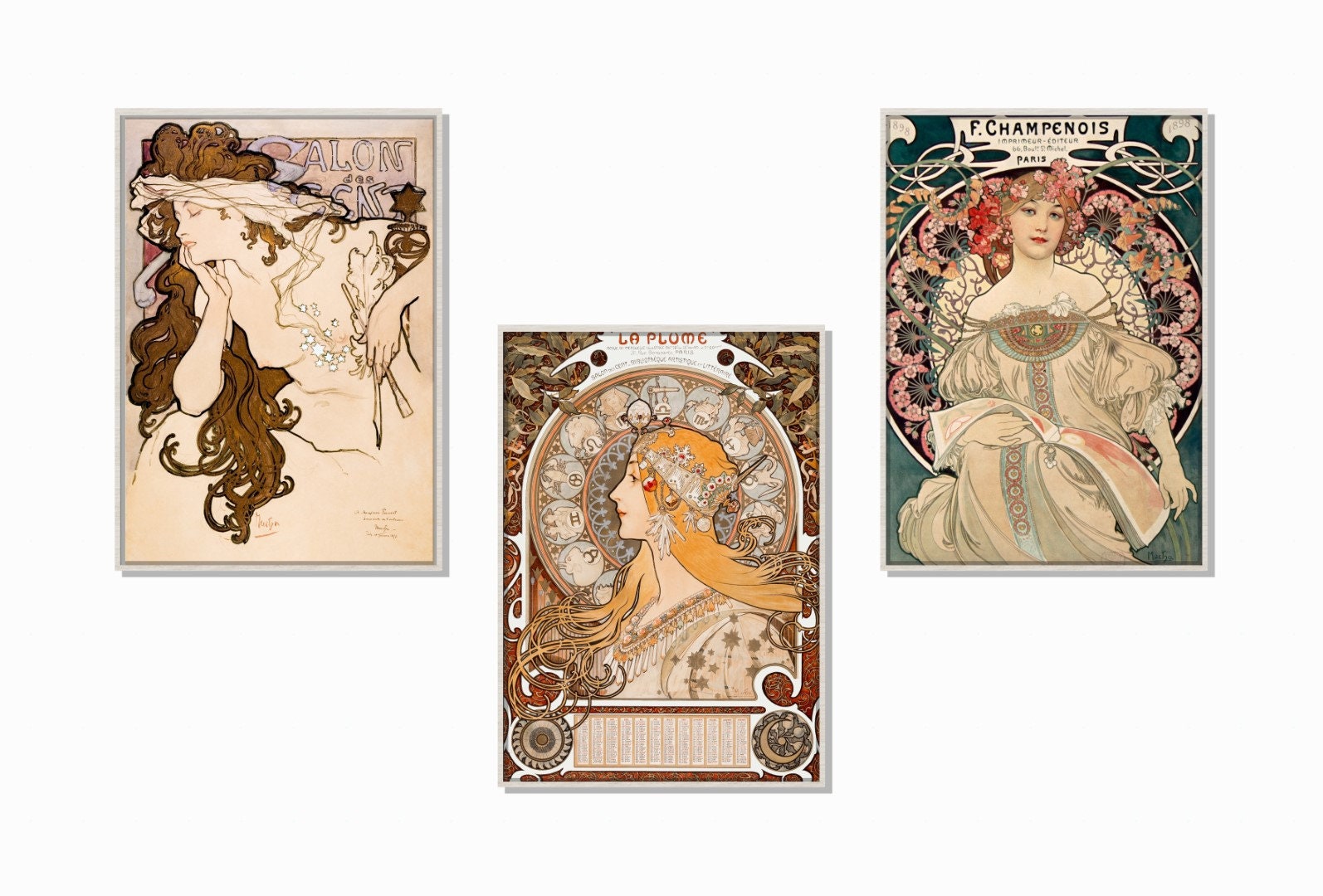 Alphonse Mucha Art Print Set 1, Vintage Art Print, Famous Arts - Etsy