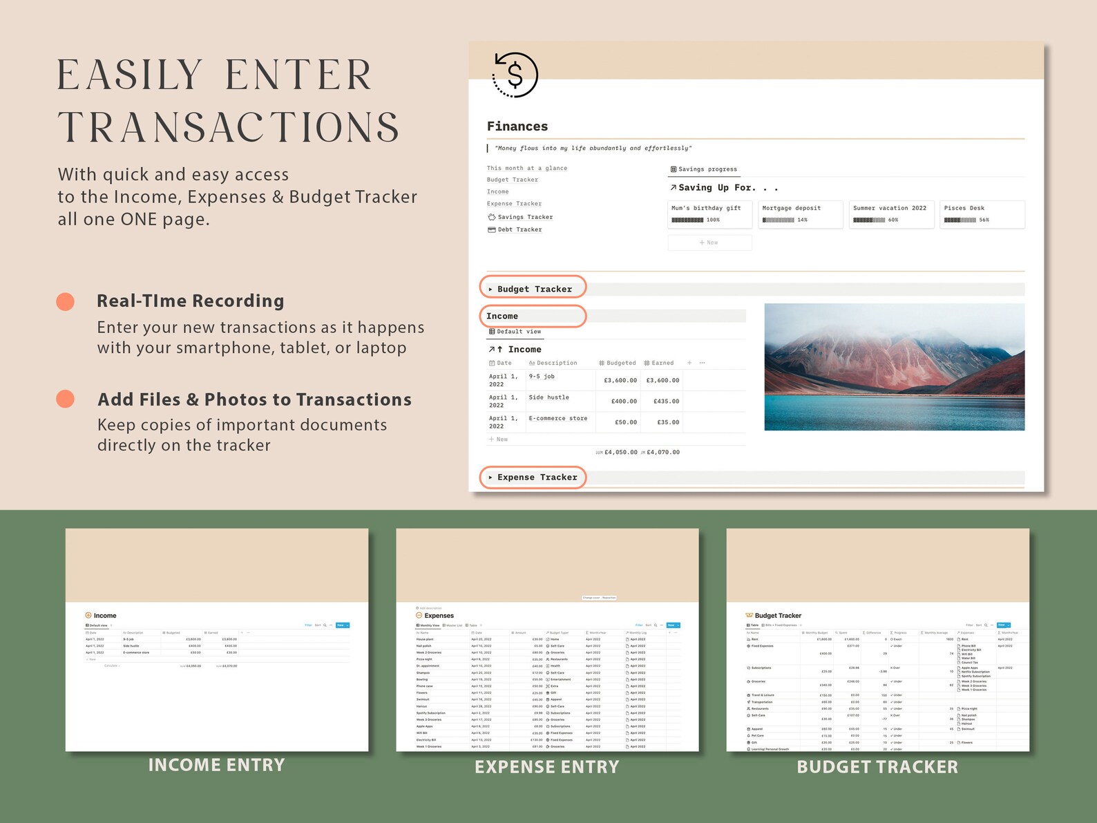 Notion Template Personal Finance Tracker Budget Tracker Income and ...