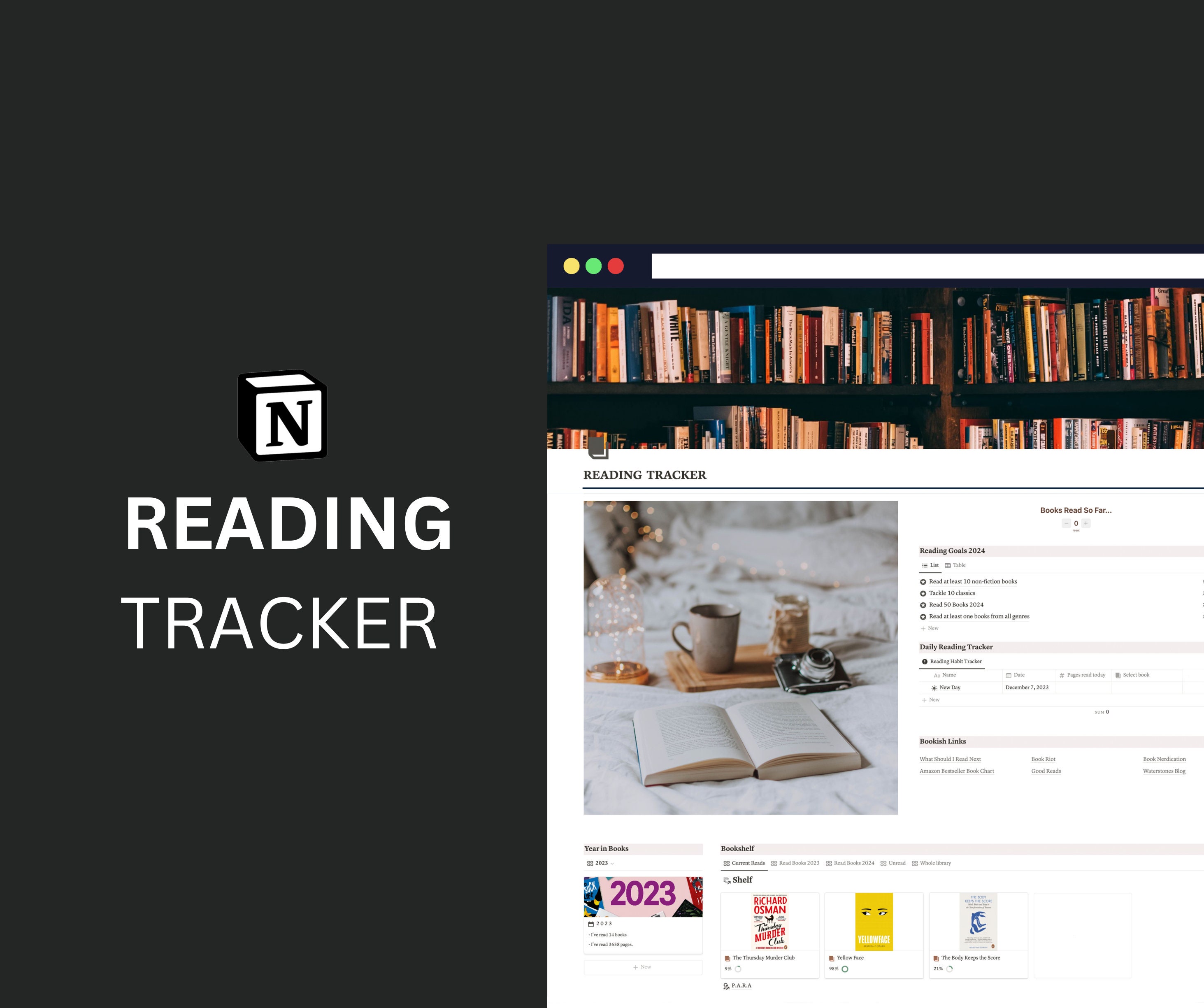 Ultimate Notion Reading Tracker Notion Book Dashboard, Notion Reading Goals, Notion Book Journal ...