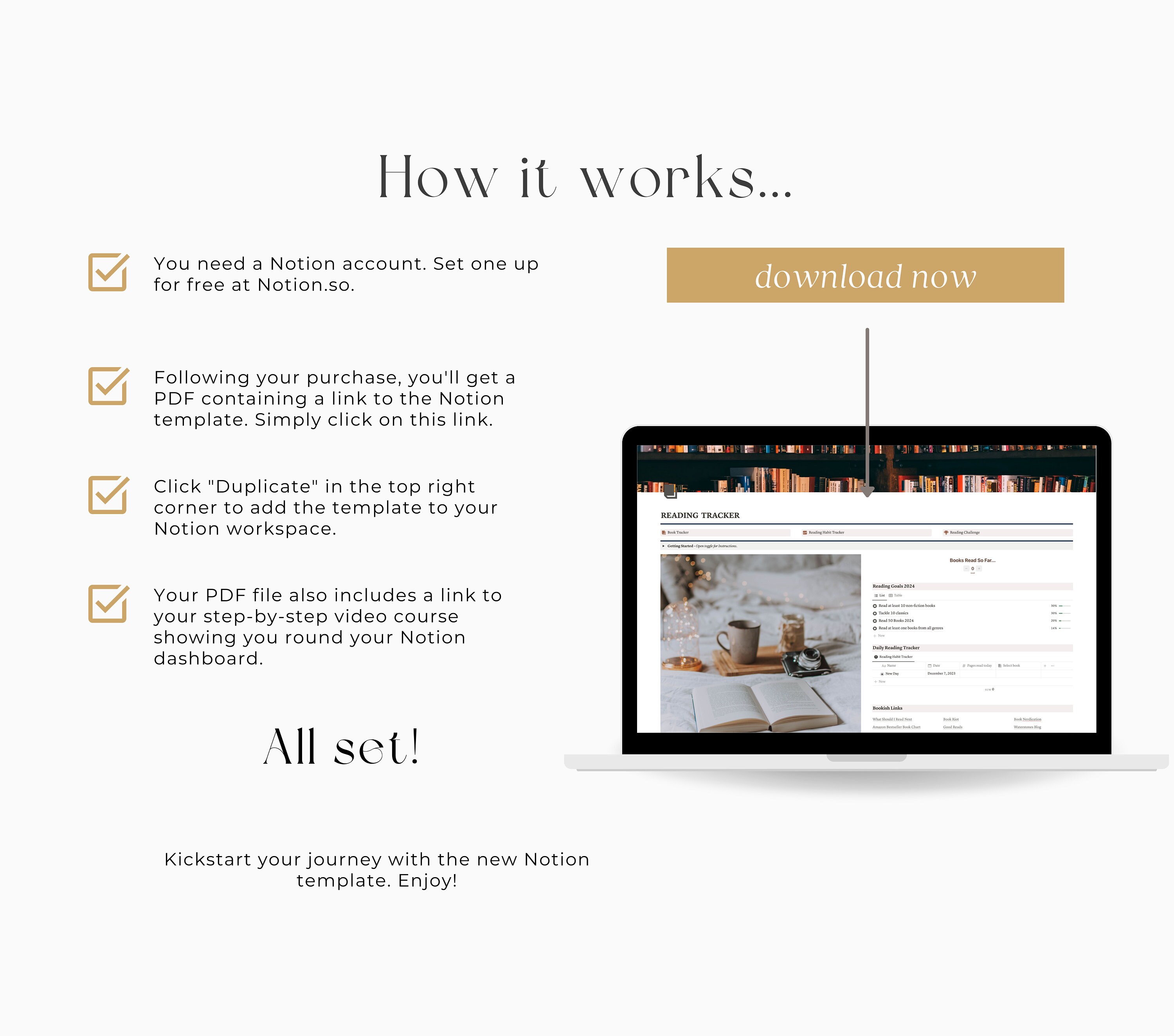 Ultimate Notion Reading Tracker Notion Book Dashboard, Notion Reading Goals, Notion Book Journal ...