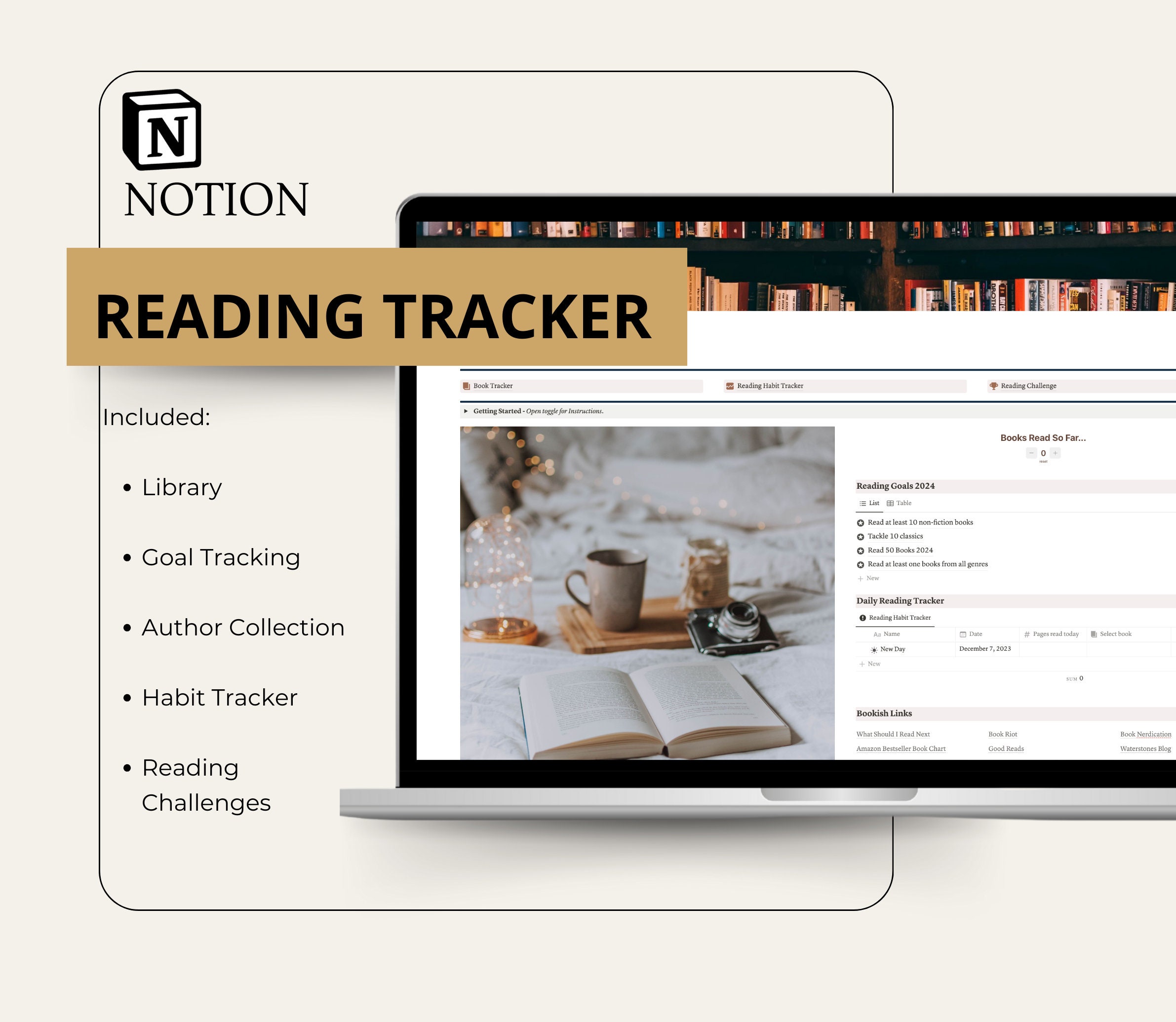 Ultimate Notion Reading Tracker Notion Book Dashboard, Notion Reading ...