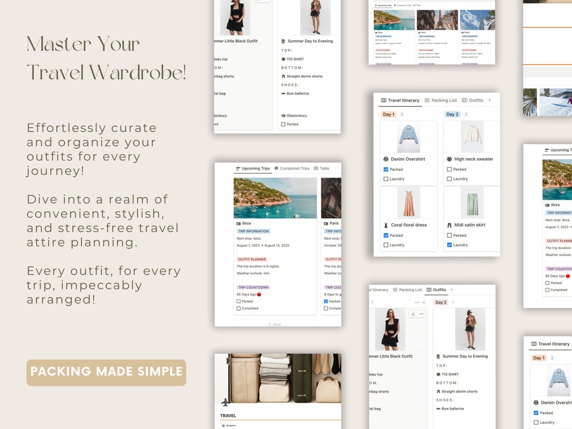 Notion Wardrobe Planner, Wardrobe Manager, Notion Template, Notion ...