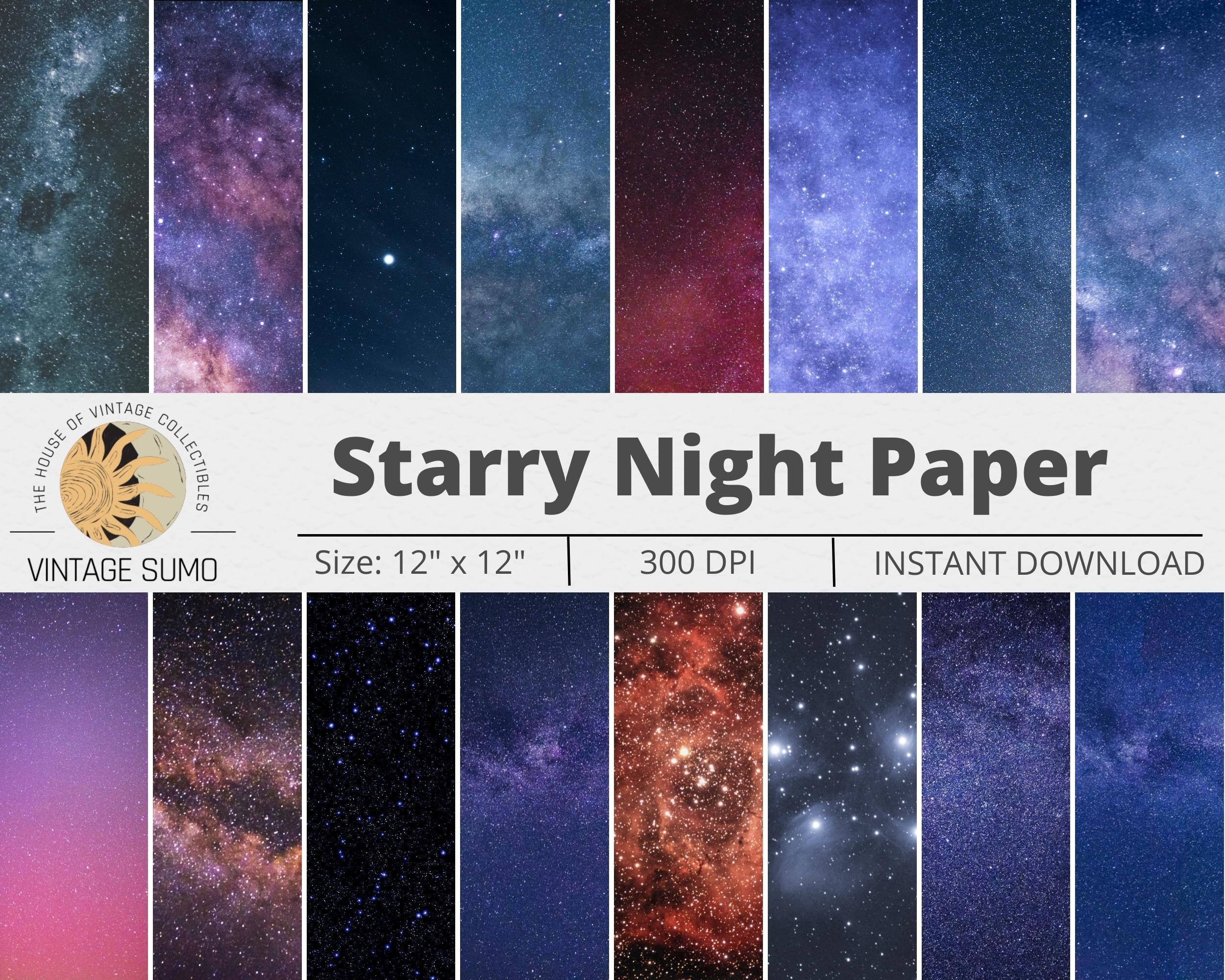Starry Night Digital Paper Galaxy Digital Paper Night Sky - Etsy