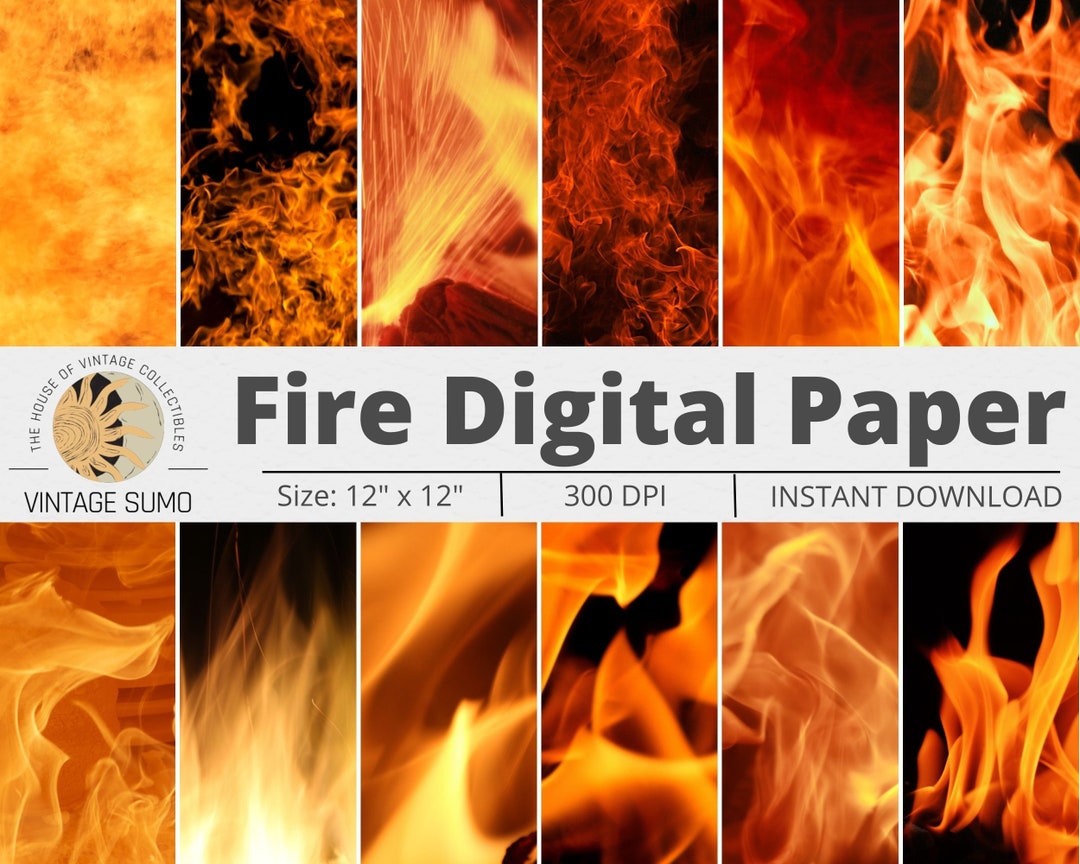 Fire Digital Paper, Fire Overlays, Flame Textured Background, Flame ...