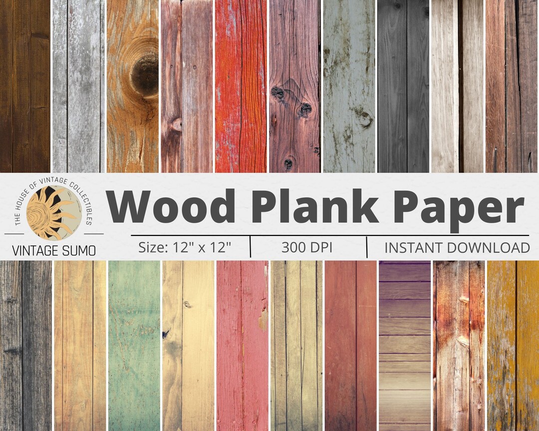 Wood Digital Paper, Wood Texture Scrapbook Paper, Seamless Wood Digital ...