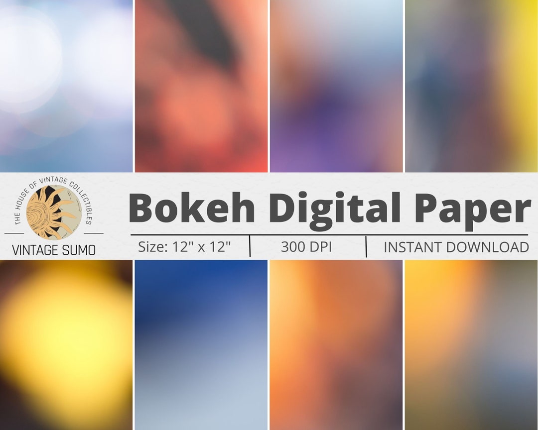 Bokeh Digital Paper, Bokeh Overlay, Rainbow Colors Paper, Bokeh Ombre ...