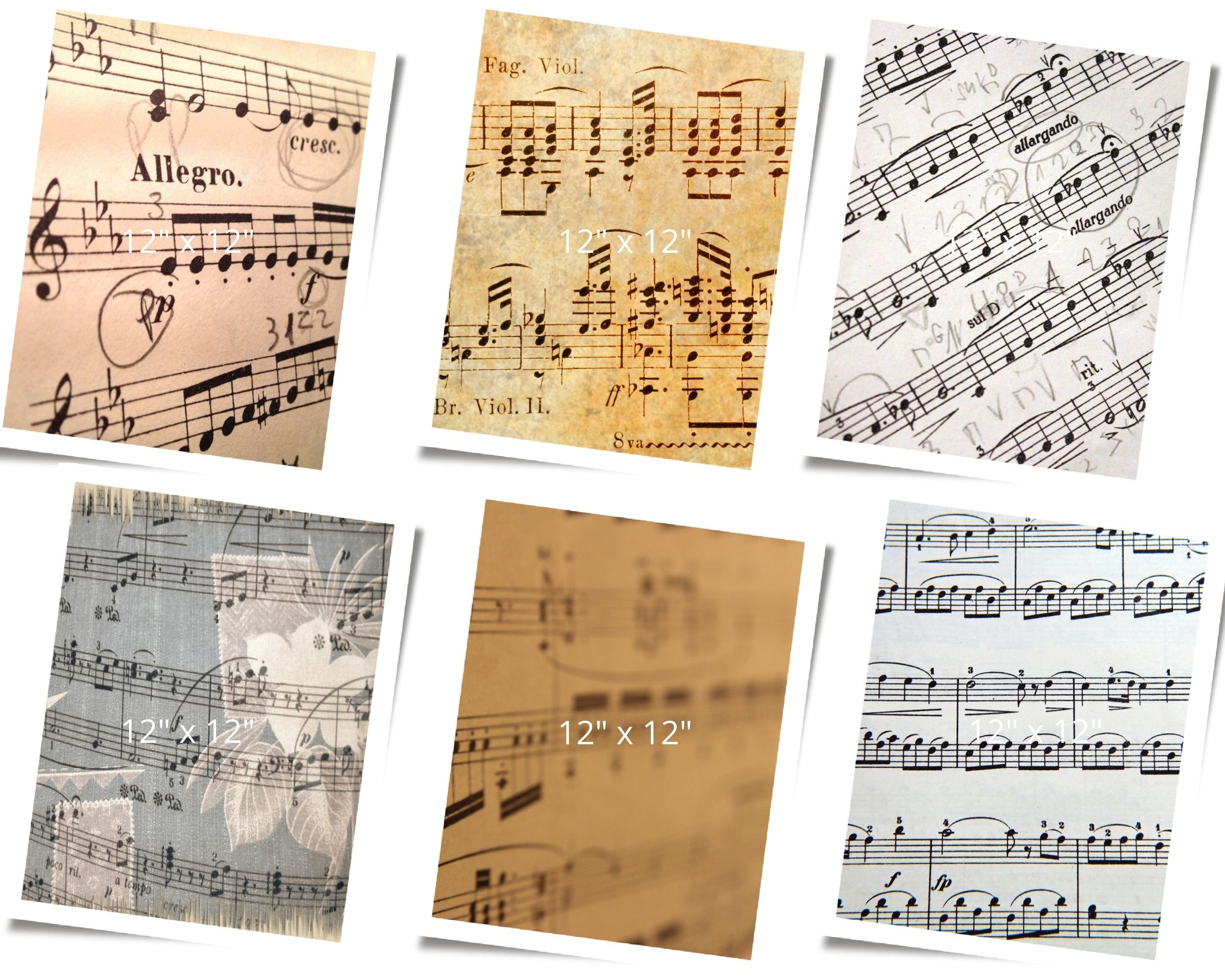 Music Digital Paper Vintage Sheet Music Scrapbook Papers Old - Etsy