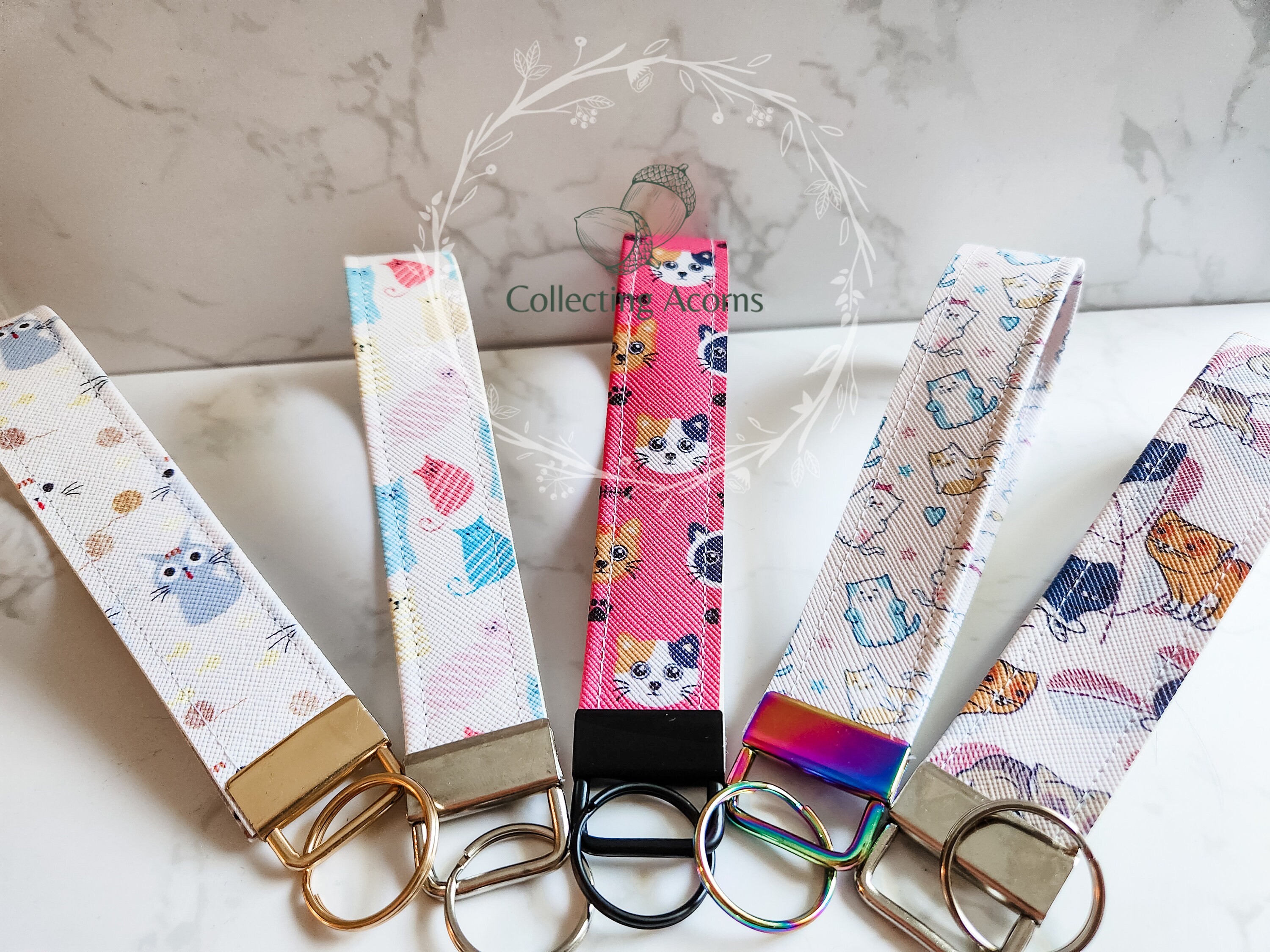 Cute Key Fobs - Cats - Vegan Leather, Hand Made 6 Inches Long - Etsy