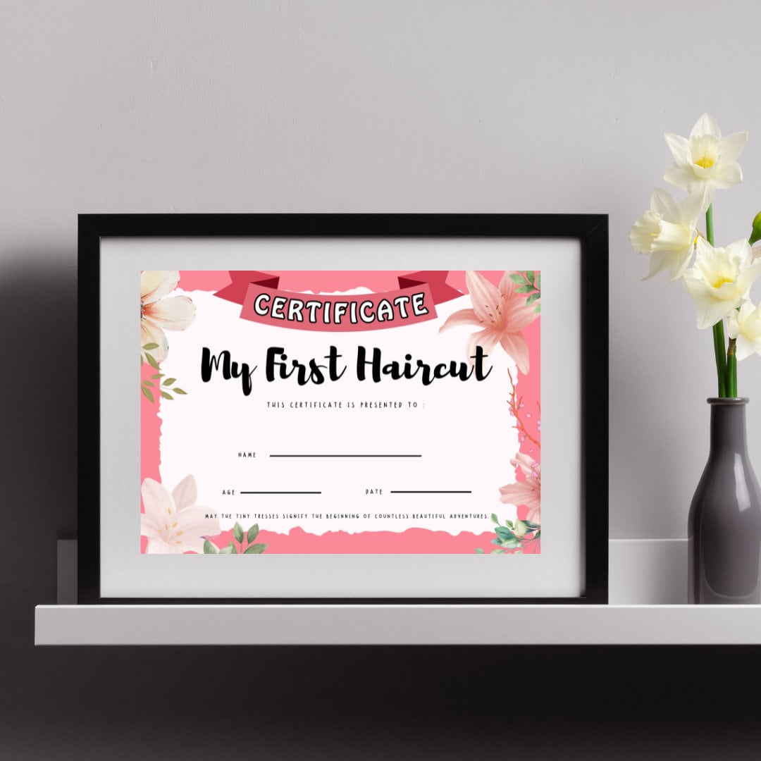 My First Haircut Certificate, Milestone Marker First Haircut Award for ...