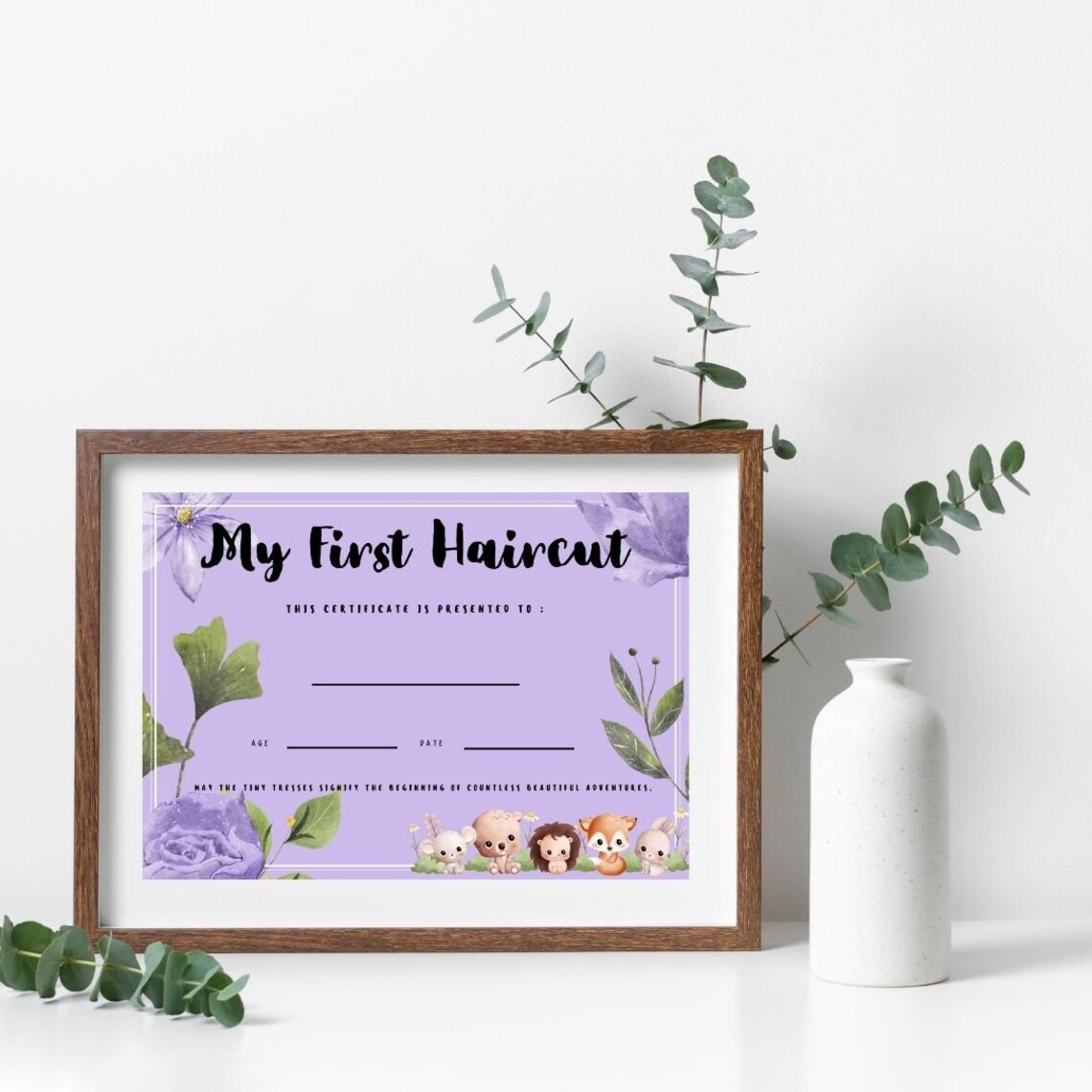 My First Haircut Certificate, Milestone Marker First Haircut Award for ...