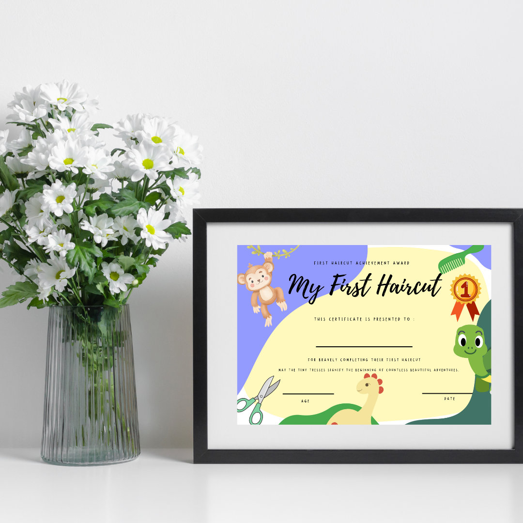 My First Haircut Certificate | Milestone Marker First Haircut Award for ...