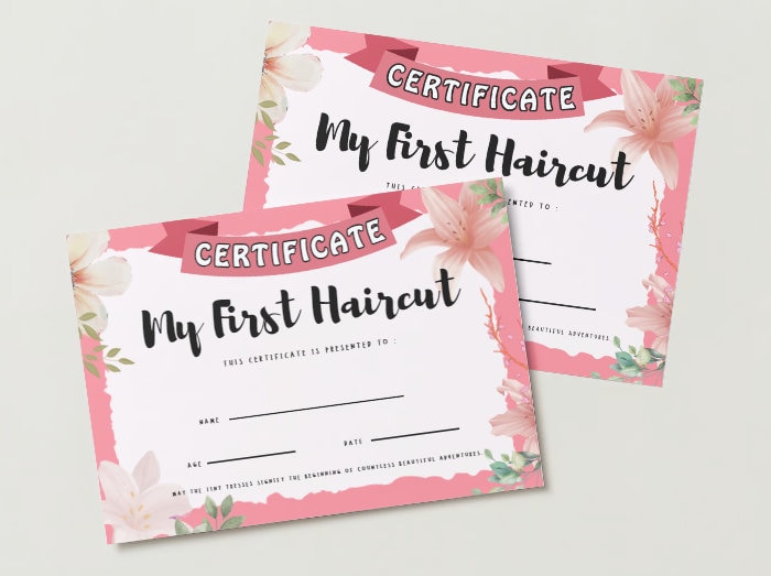 My First Haircut Certificate, Milestone Marker First Haircut Award for ...