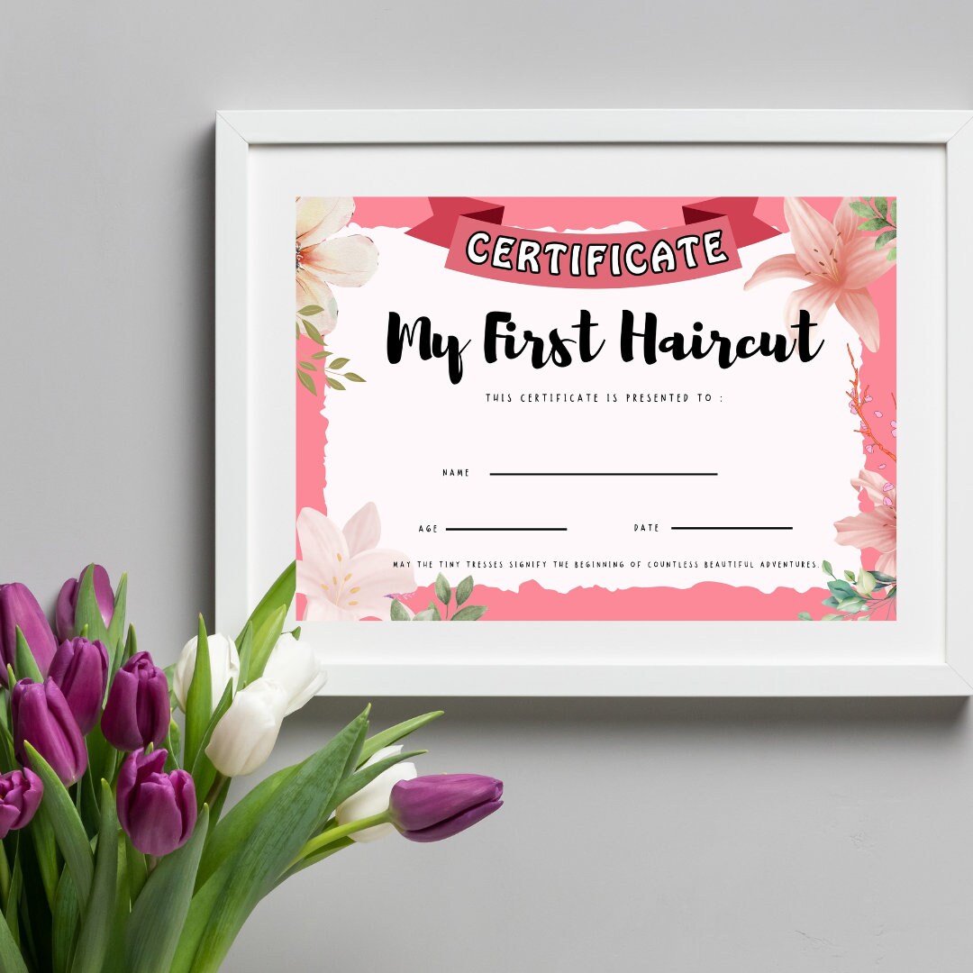 My First Haircut Certificate, Milestone Marker First Haircut Award for ...