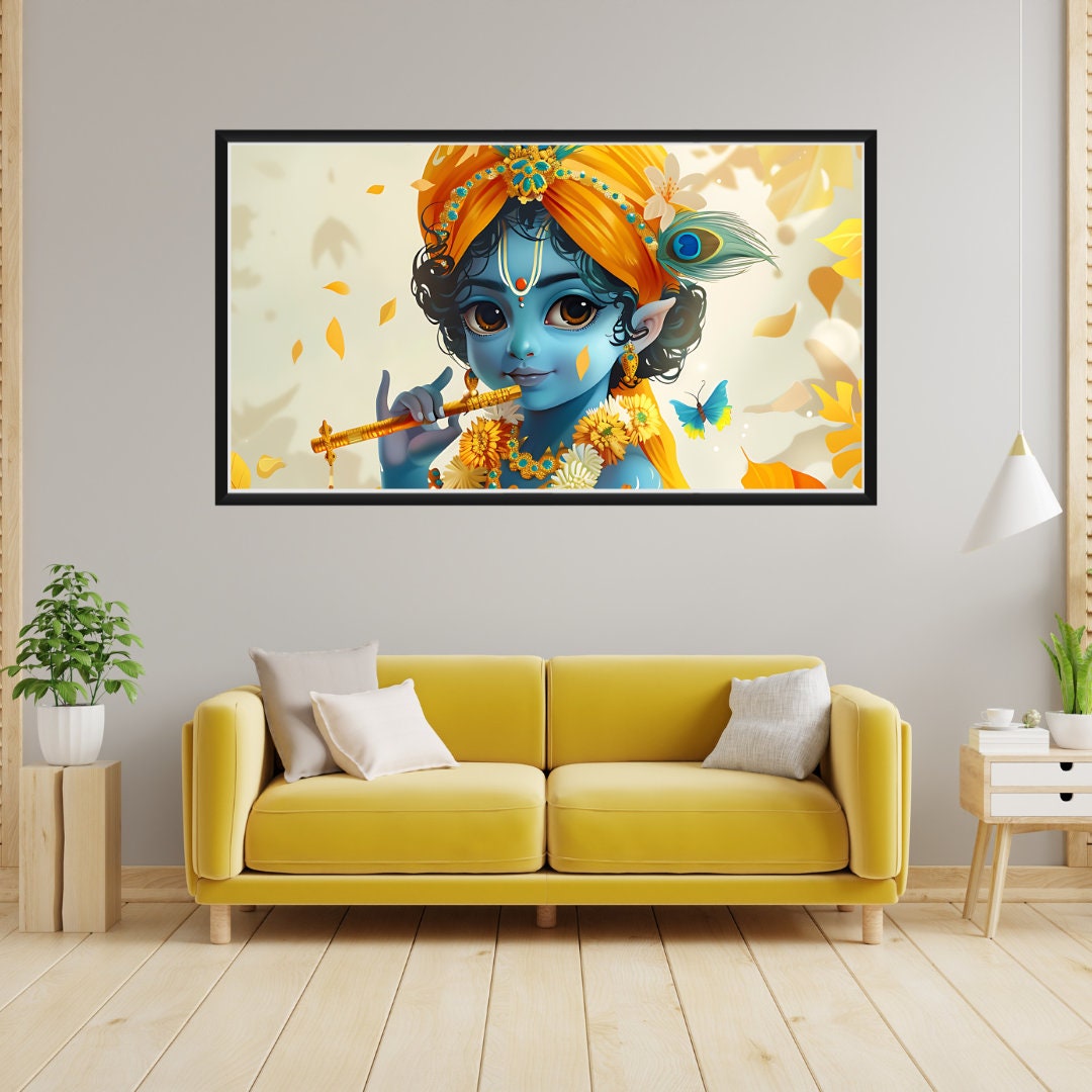 Divine Art of Baby Krishna in Vrindavan, Sri Krishna Art, Lord Krishna ...