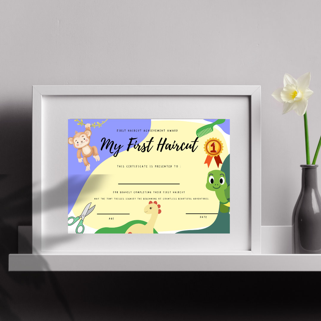 My First Haircut Certificate | Milestone Marker First Haircut Award for ...
