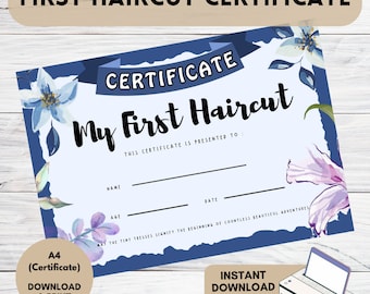 My First Haircut Certificate, Milestone Marker First Haircut Award for ...