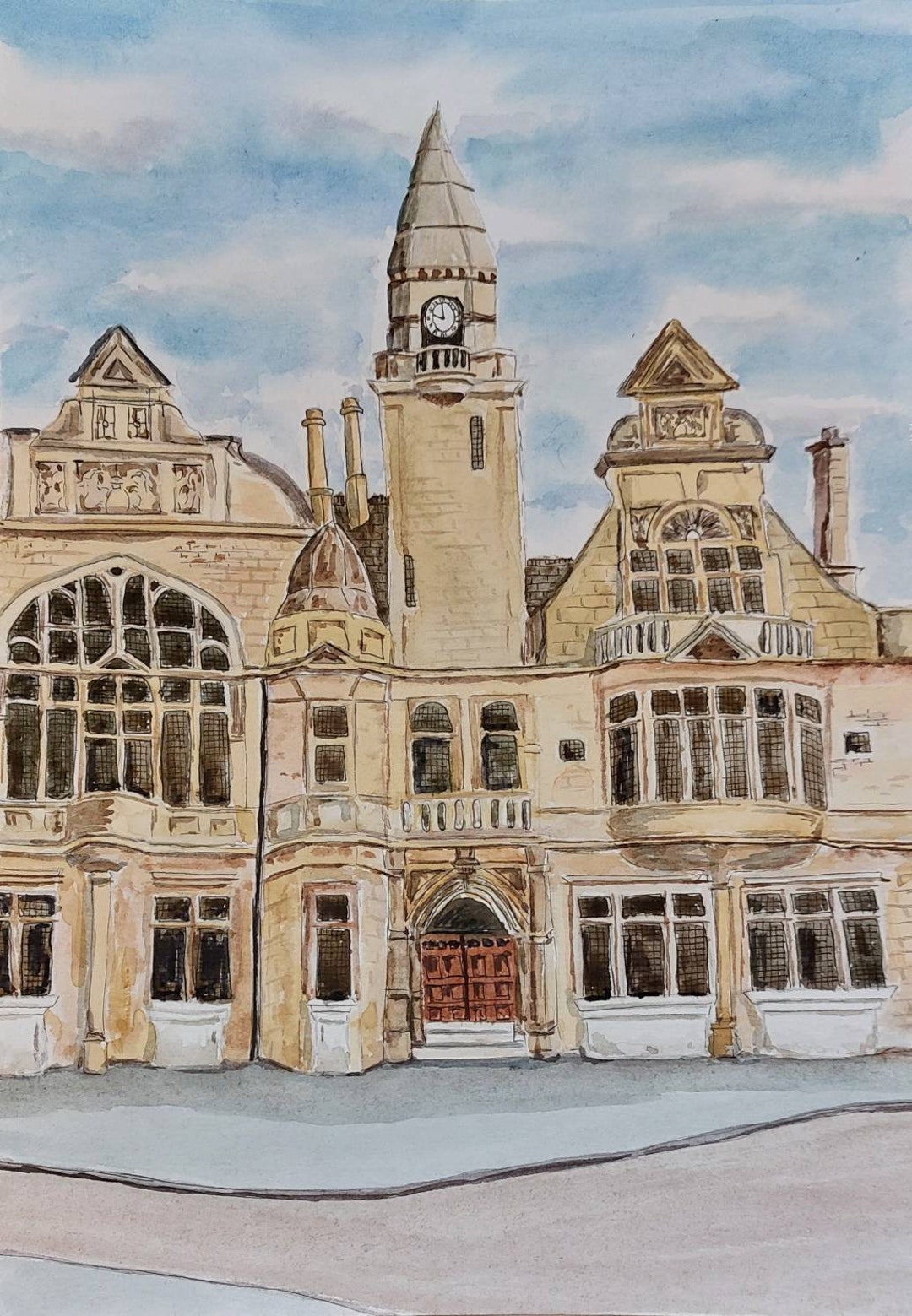 Trowbridge, Town Hall, Art Print , From My Original, Watercolour ...