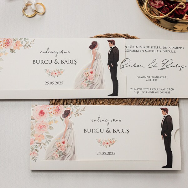 Sliding Wedding Invitation Template - Etsy