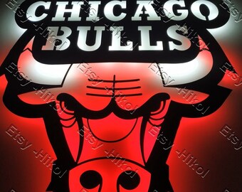 Chicago Bulls Wall Art Bulls Sign NBA Decor - Etsy