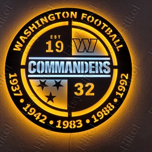 Washington,commanders Sign, Commanders Metal Sign, LED Metal Wall Art ...