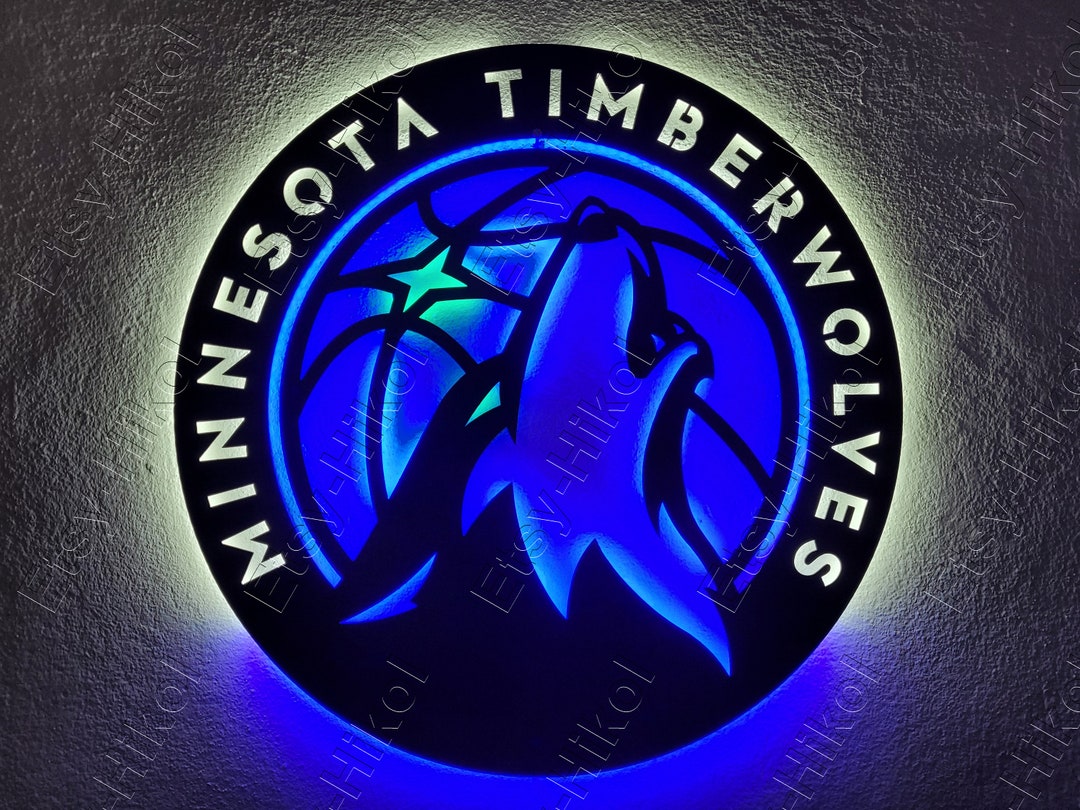 Minnesota Timberwolves Metal Sign, LED Metal Wall Art, Wall Decor ...
