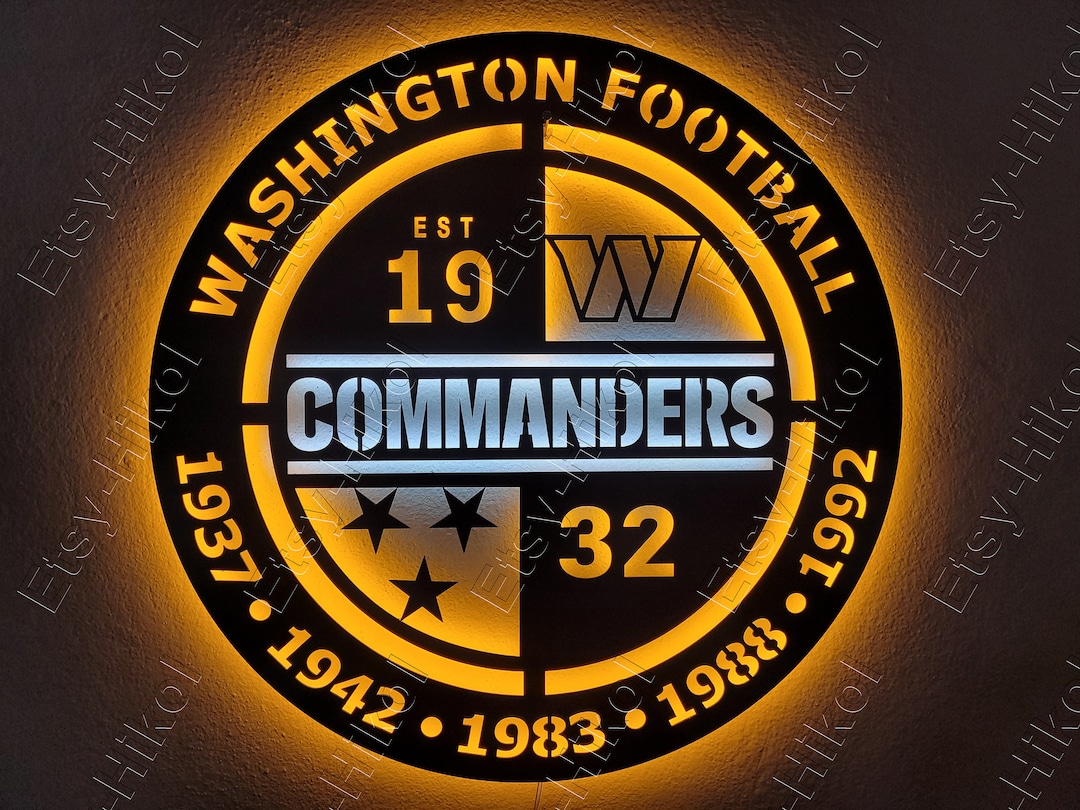 Washington,commanders Sign, Commanders Metal Sign, LED Metal Wall Art ...