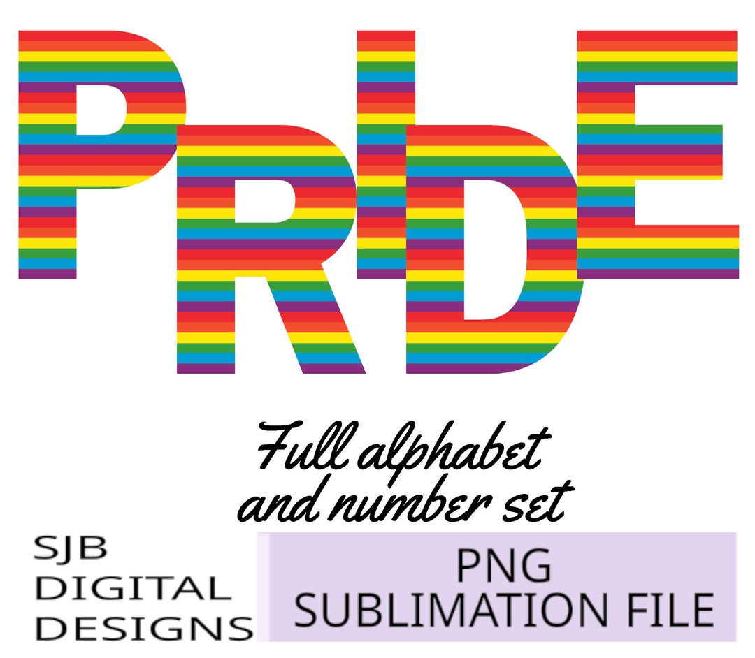 Pride Rainbow PNG Pride Alphabet Stripe Alphabet Rainbow - Etsy