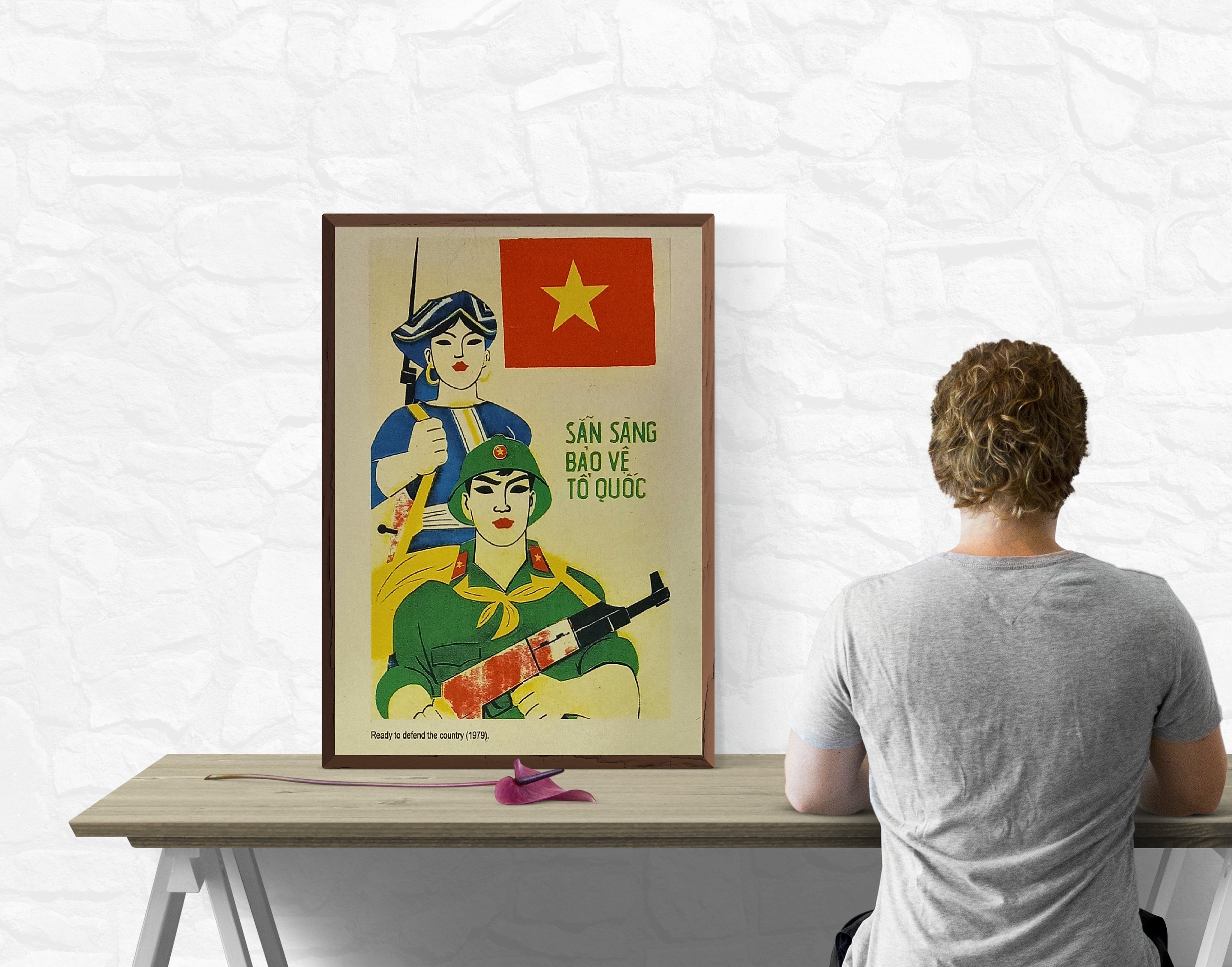 Vintage Vietnam War Propaganda Poster - the Local Men and Women Ready ...