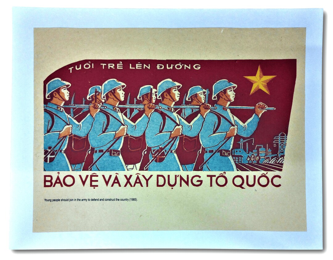Vintage Vietnam War Propaganda Poster: Handmade Rice Paper Art (12x16 ...