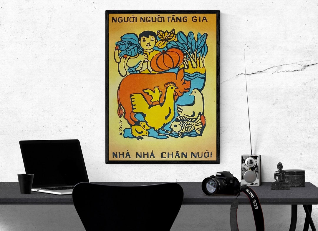 Vietnam Poster War Propaganda - Every Home Should Raise Livestock and ...
