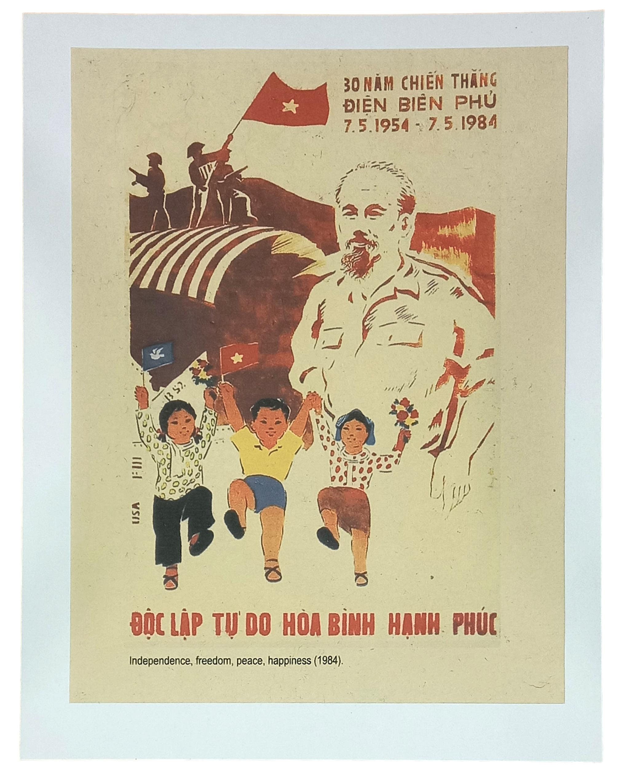 Vintage Vietnam War Propaganda Poster - Ho Chi Minh Independence ...