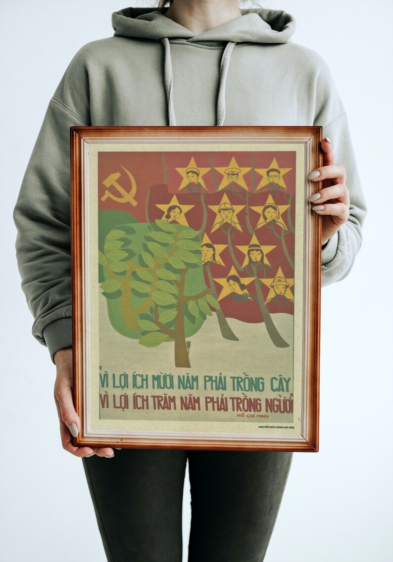 Vintage Vietnam War Poster Growing Trees and Building People for the ...