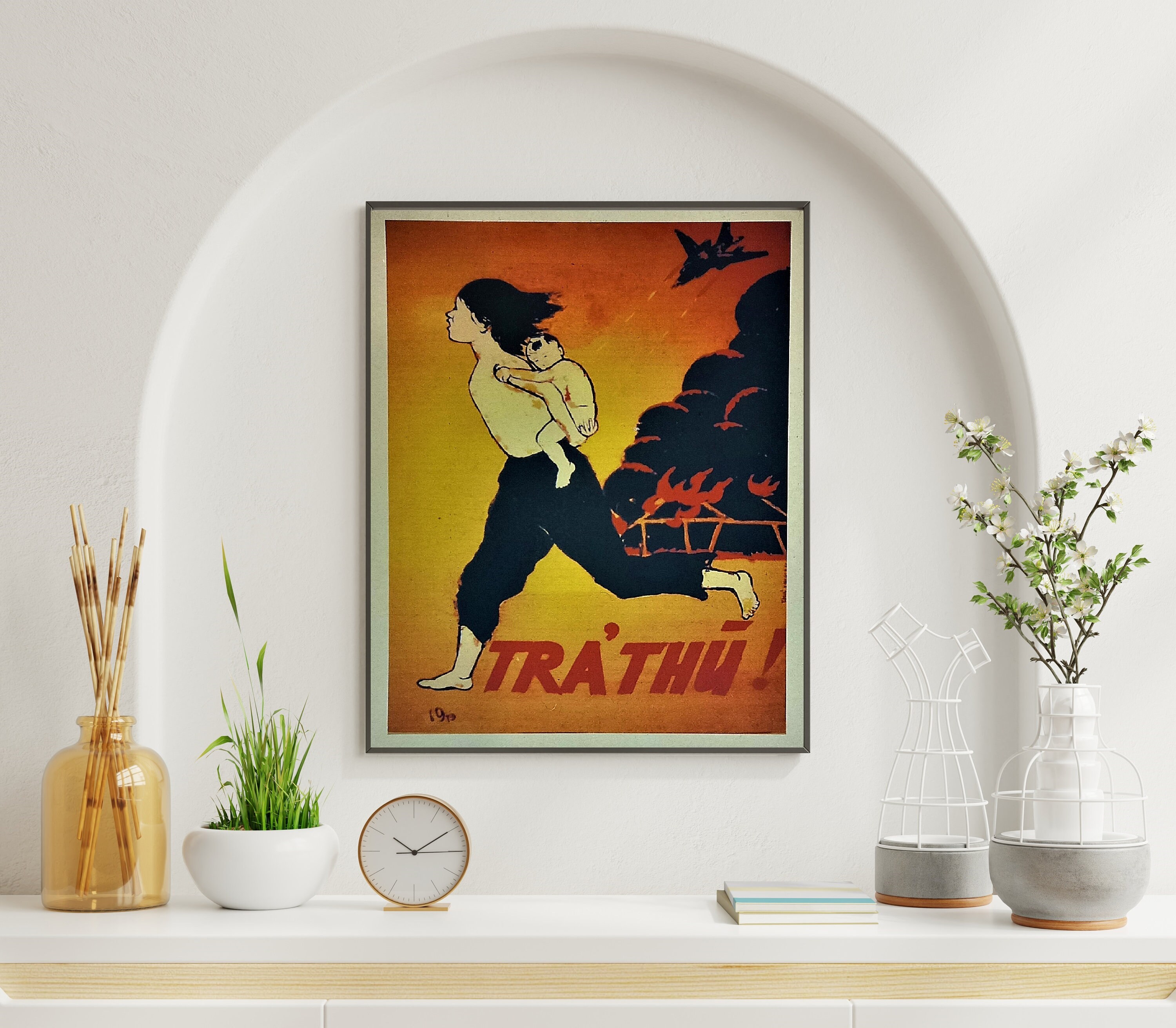 Vietnam War Propaganda Poster Woman With Child Running From - Etsy