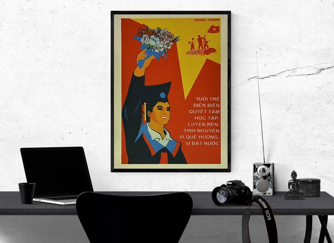 Vintage Vietnam War Propaganda Poster - the Young Students Determined ...