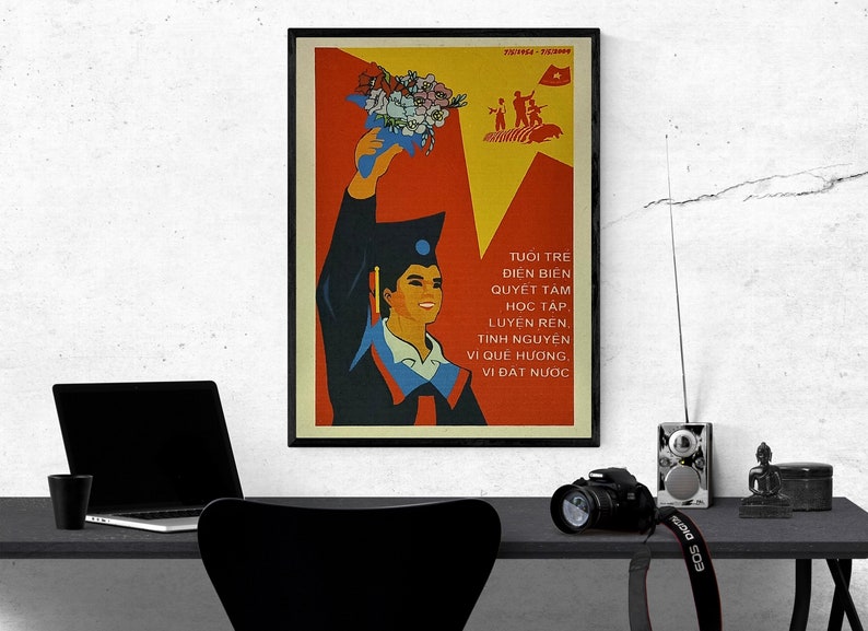 Vintage Vietnam War Propaganda Poster - the Young Students Determined ...