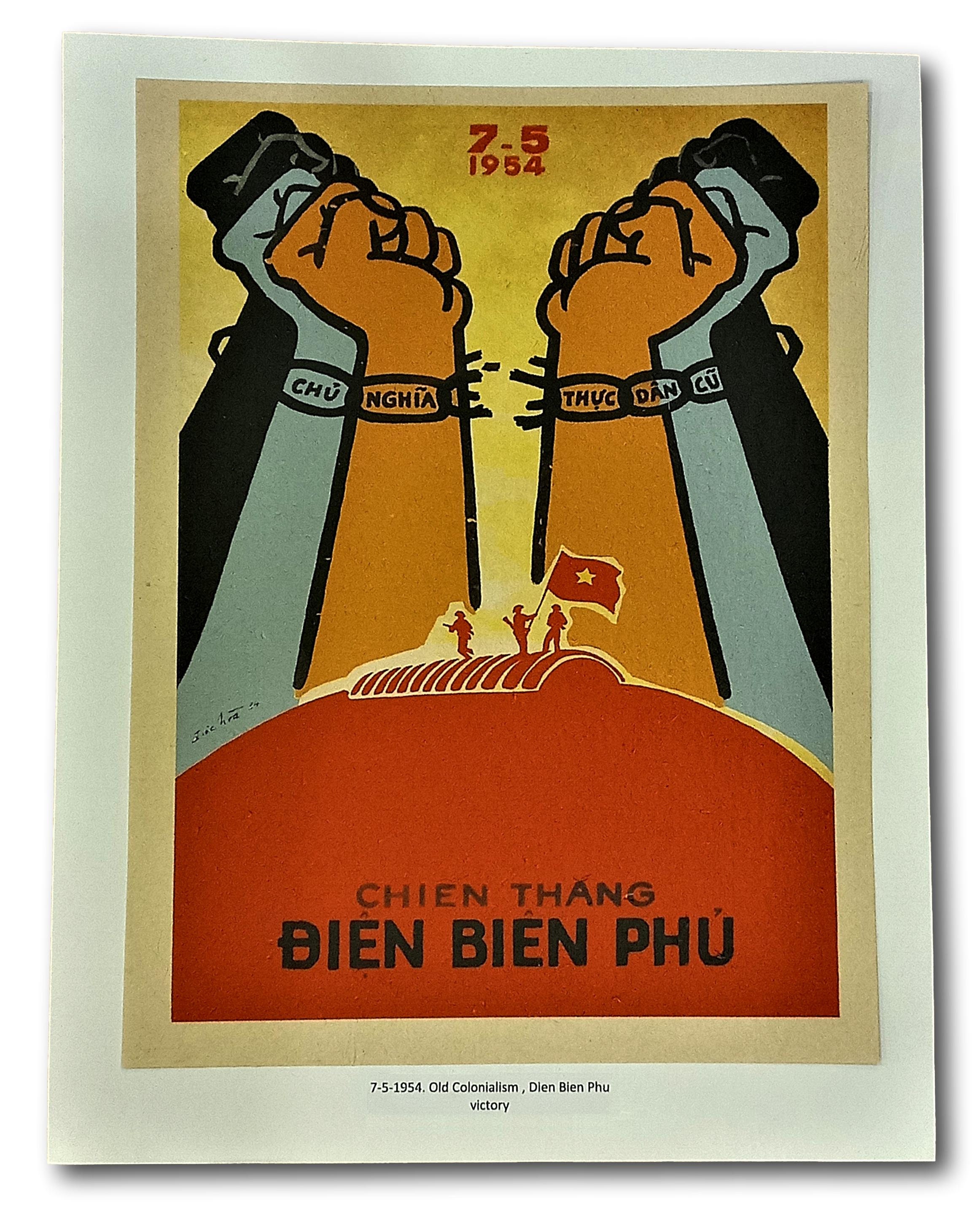 Vietnam War Poster Propaganda Old French Colonialism Dien Bien Phu ...