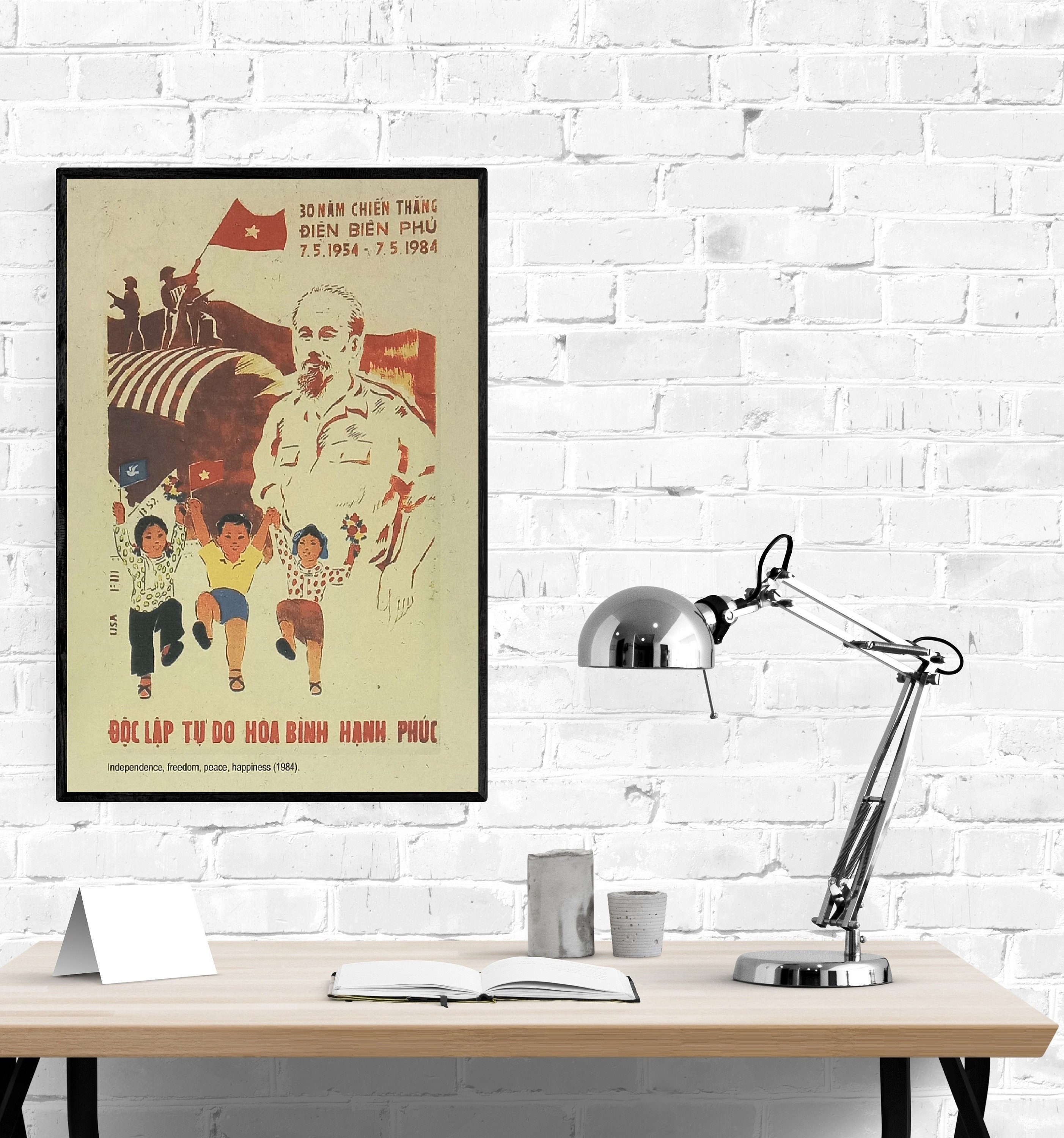 Vintage Vietnam War Propaganda Poster - Ho Chi Minh Independence ...
