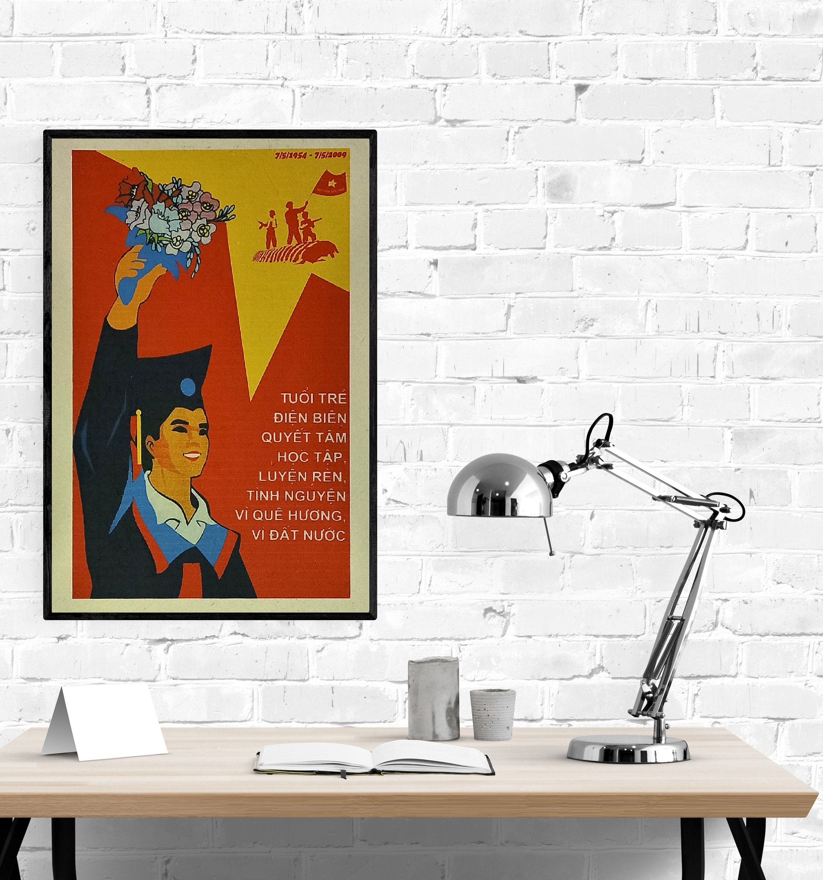 Vintage Vietnam War Propaganda Poster - the Young Students Determined ...