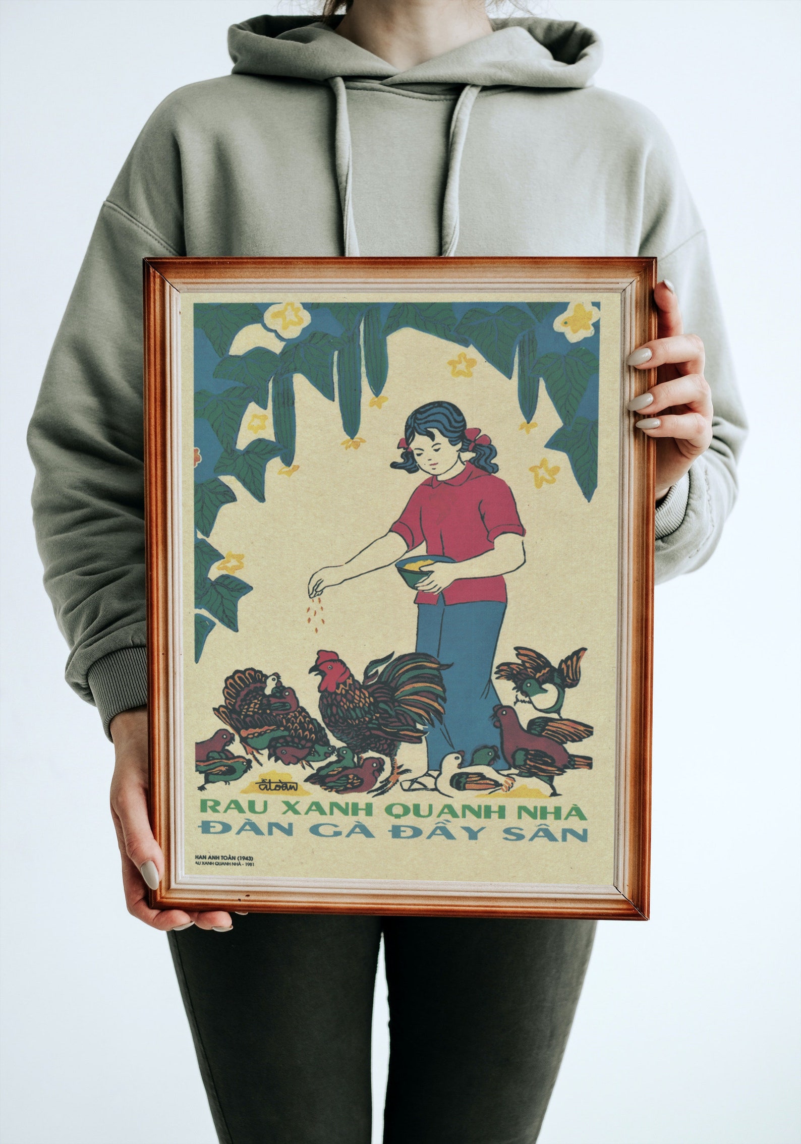 Old Vietnam Propaganda Poster - Grow Green Vegetables and Raise ...
