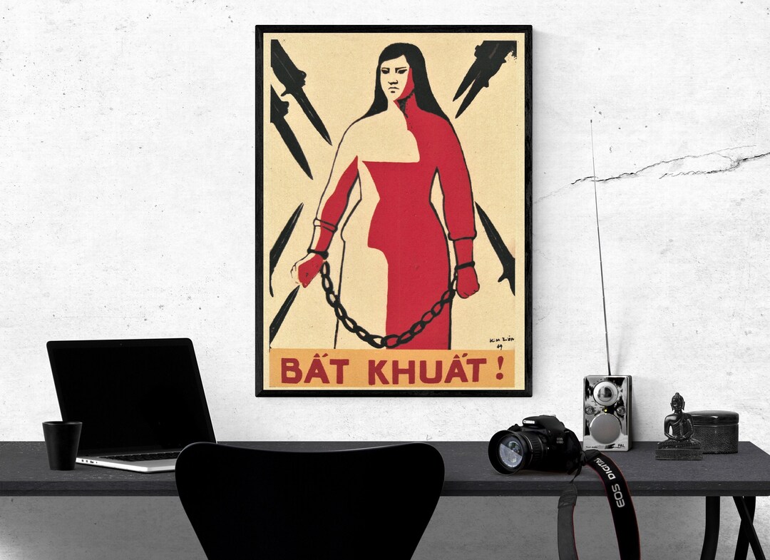 Vietnam War Poster - Woman in Chains Showing Unshaken Courage ...