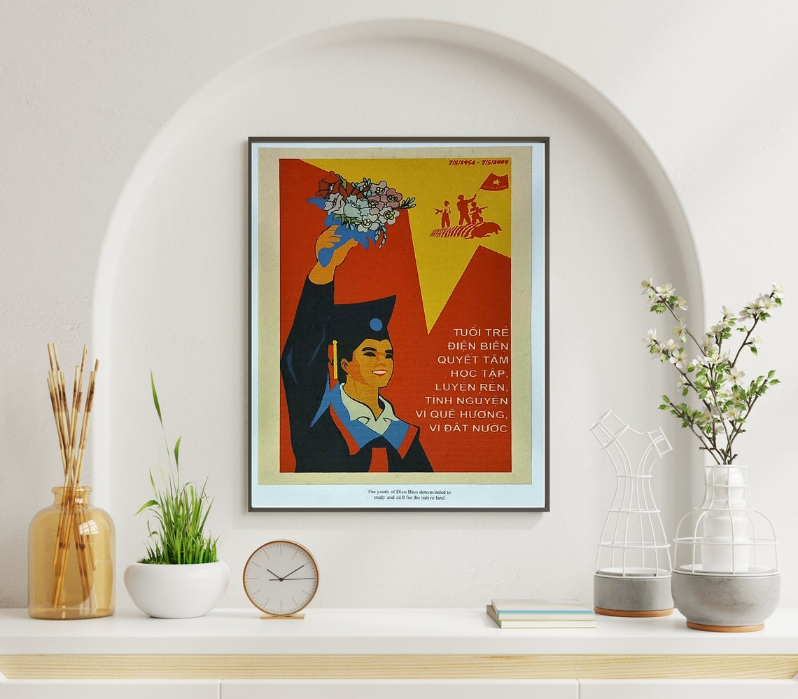 Vintage Vietnam War Propaganda Poster - the Young Students Determined ...