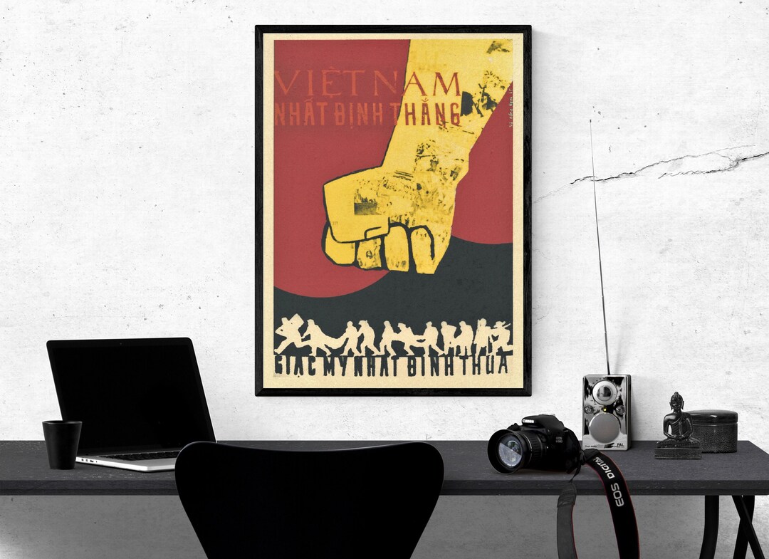 Vintage Vietnam War Poster Vietnam Will Definitely Win Rallying Cry US ...